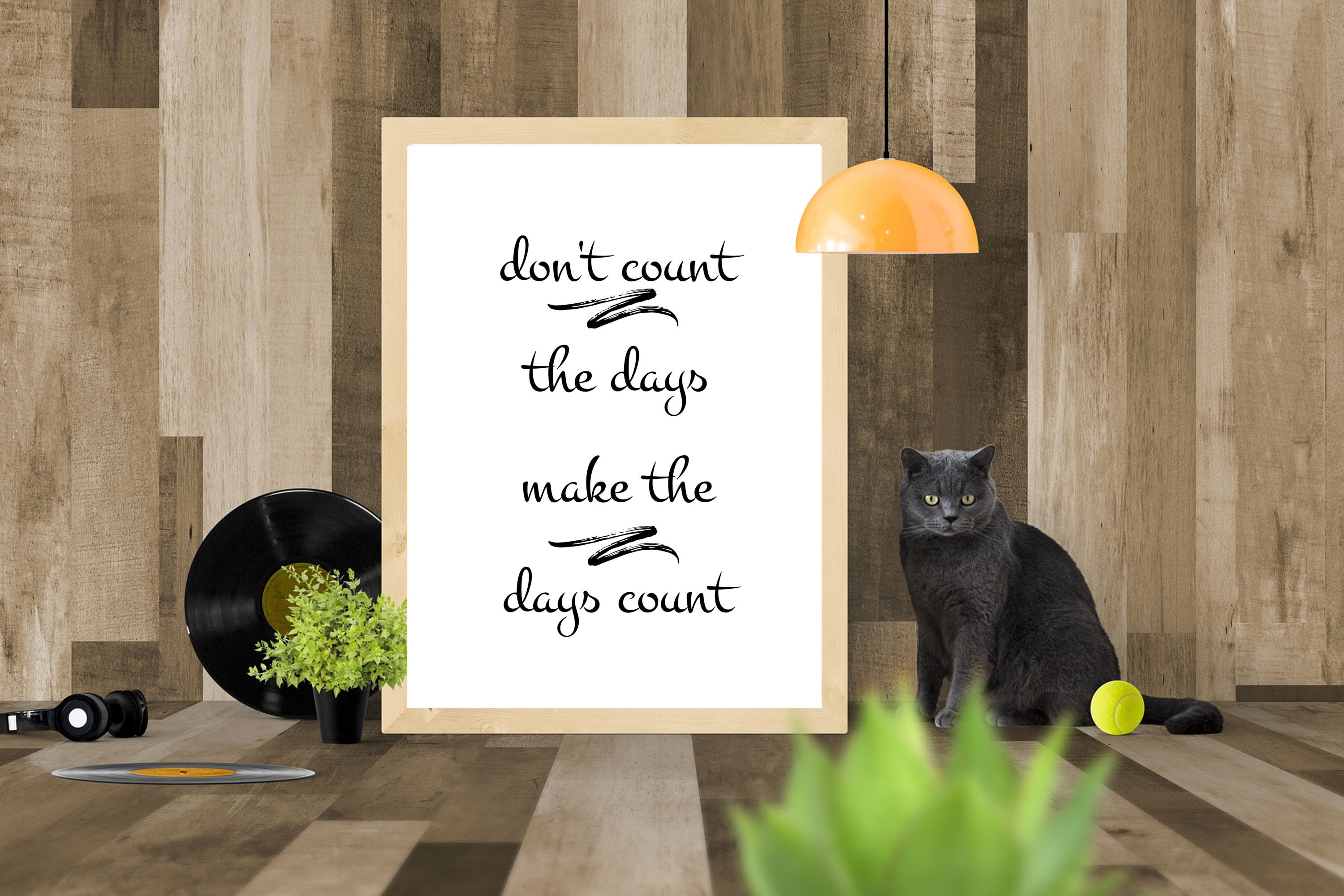 Don't Count the Days..., Printable Wall Art, Black and White, Printable ...