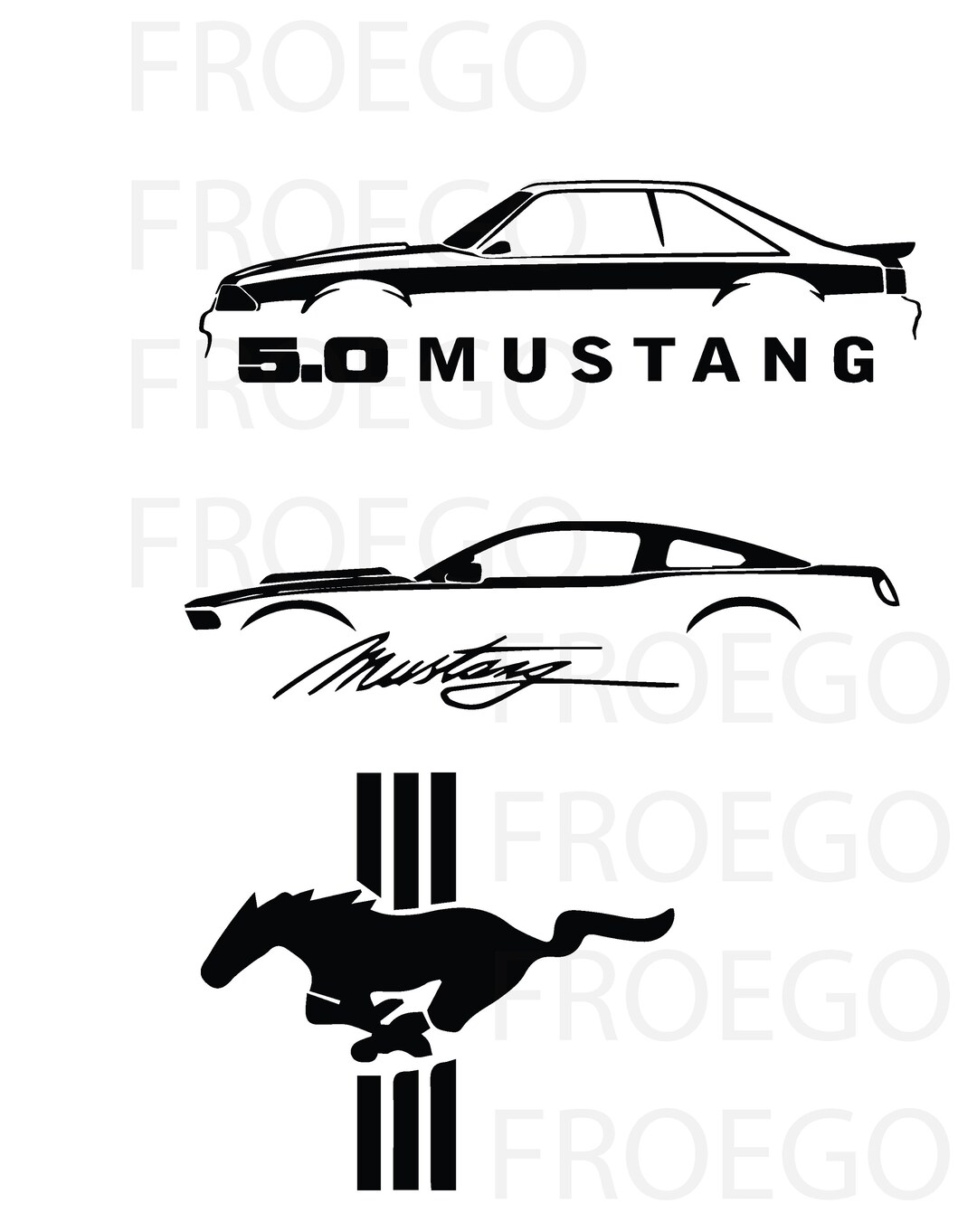 Ford Mustang svg 3 pack - Etsy México