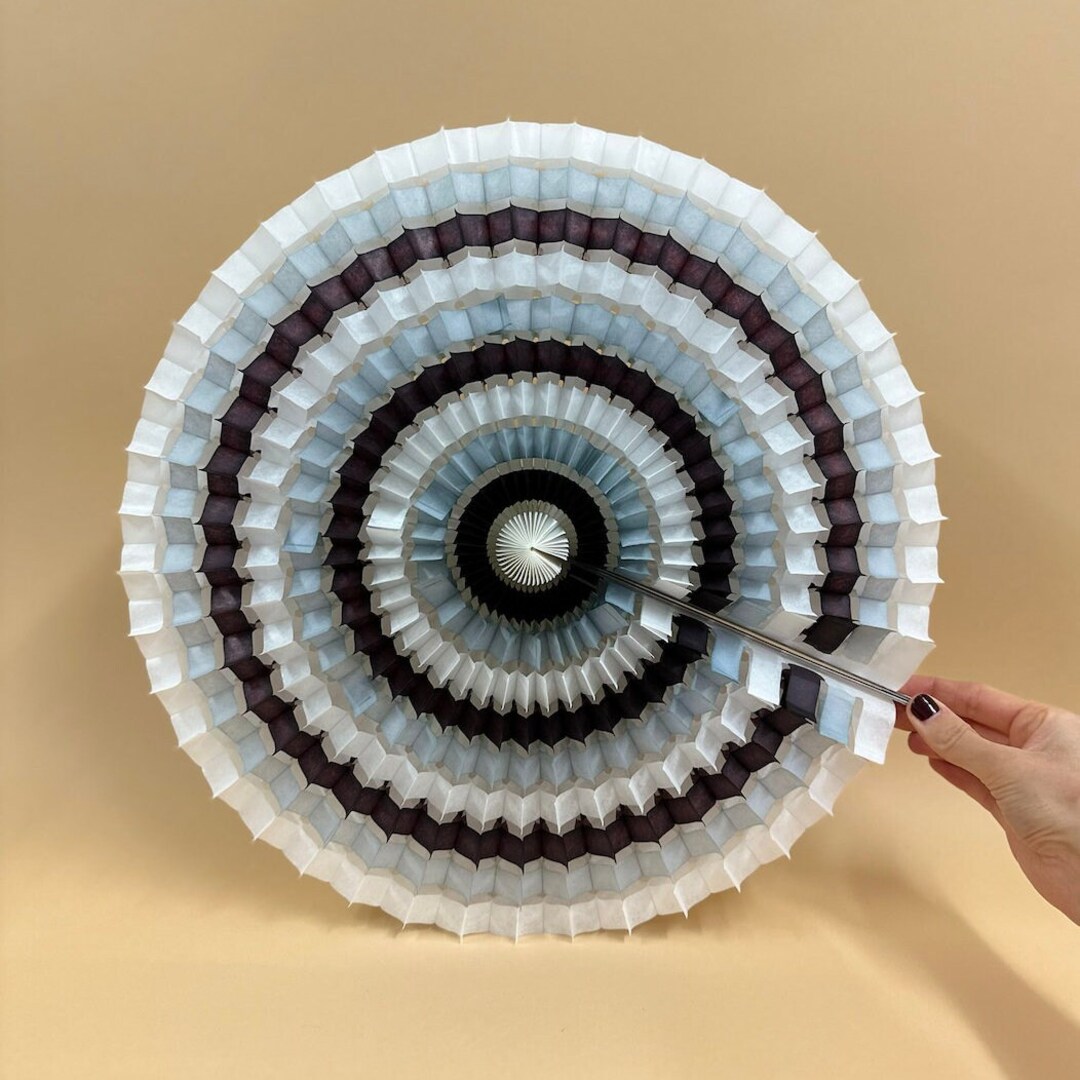 Paper Dreams Honeycomb Striped Fan, Monochrome | Reusable Paper Fans ...
