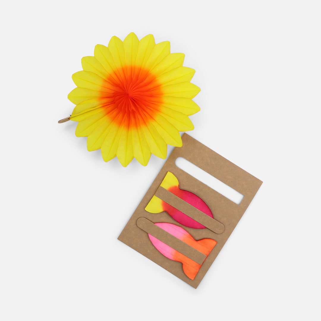 Paper Dreams Honeycomb Flower Fans, Sunset Tissue Paper Hanging Fans ...