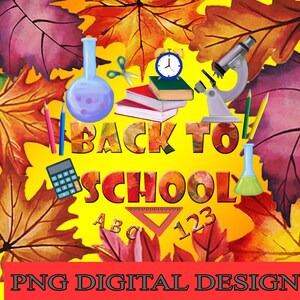 School PNG Digital Clipart Back to School Instant Download - Etsy