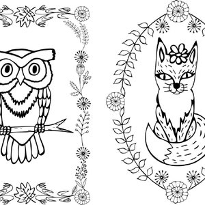 Cute Doodle Woodland Creature Clipart, Forest Animal Clipart, Woodland ...