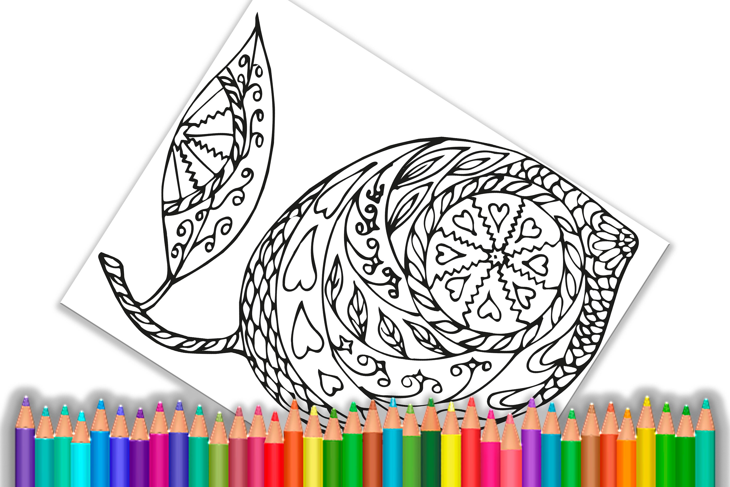 Coloring Page Lemon for Adults and Teenagers Vector Image Pdf - Etsy