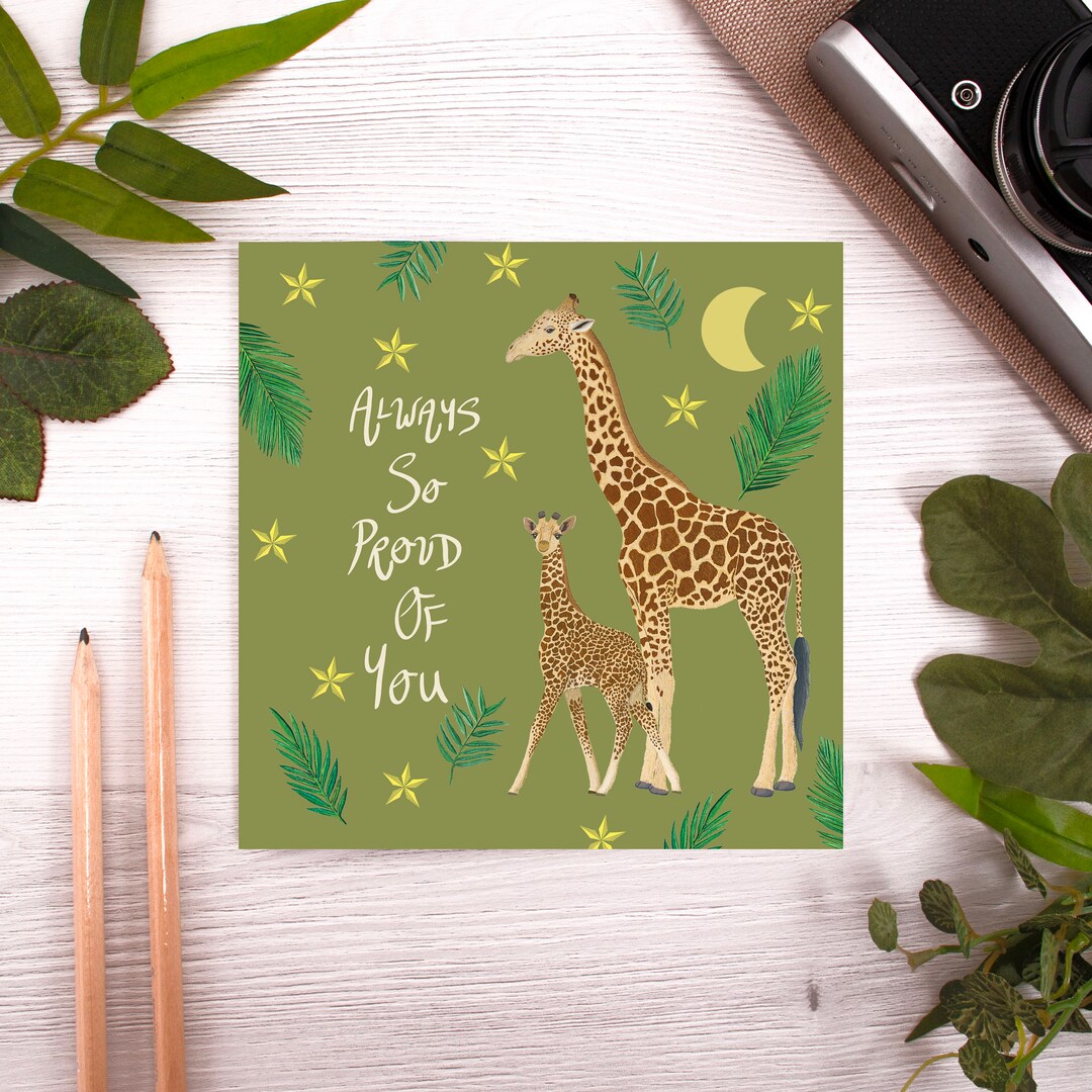 Giraffe Greetings Card - Wild Card - Birthday Card - Feelgood Card ...