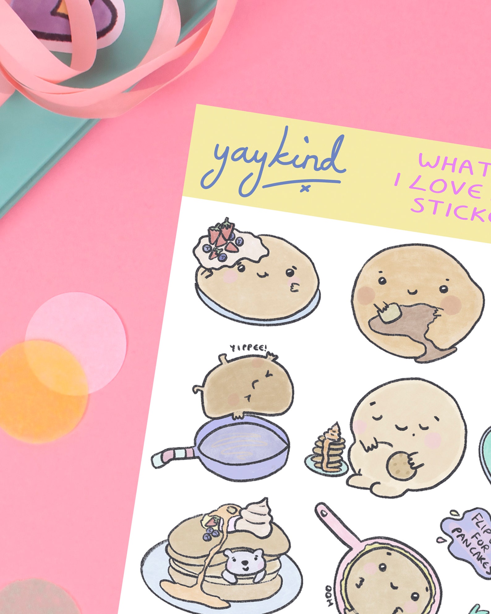 I Love Pancakes Sticker Sheet Kawaii Stickers Cute | Etsy
