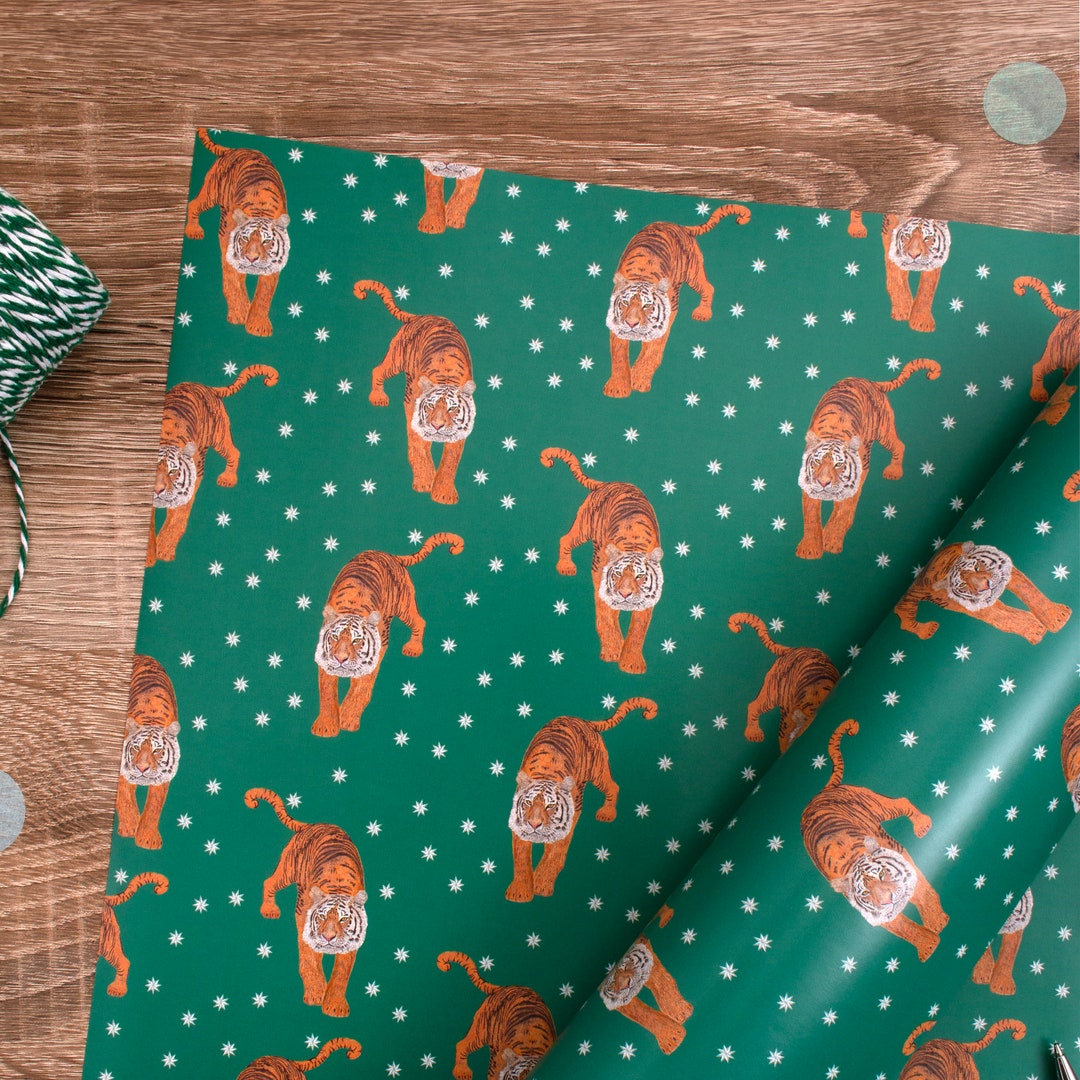 Tiger Wrap Gift Wrap Birthday Wrap Wrapping Paper Wild Print Yaykind - Etsy