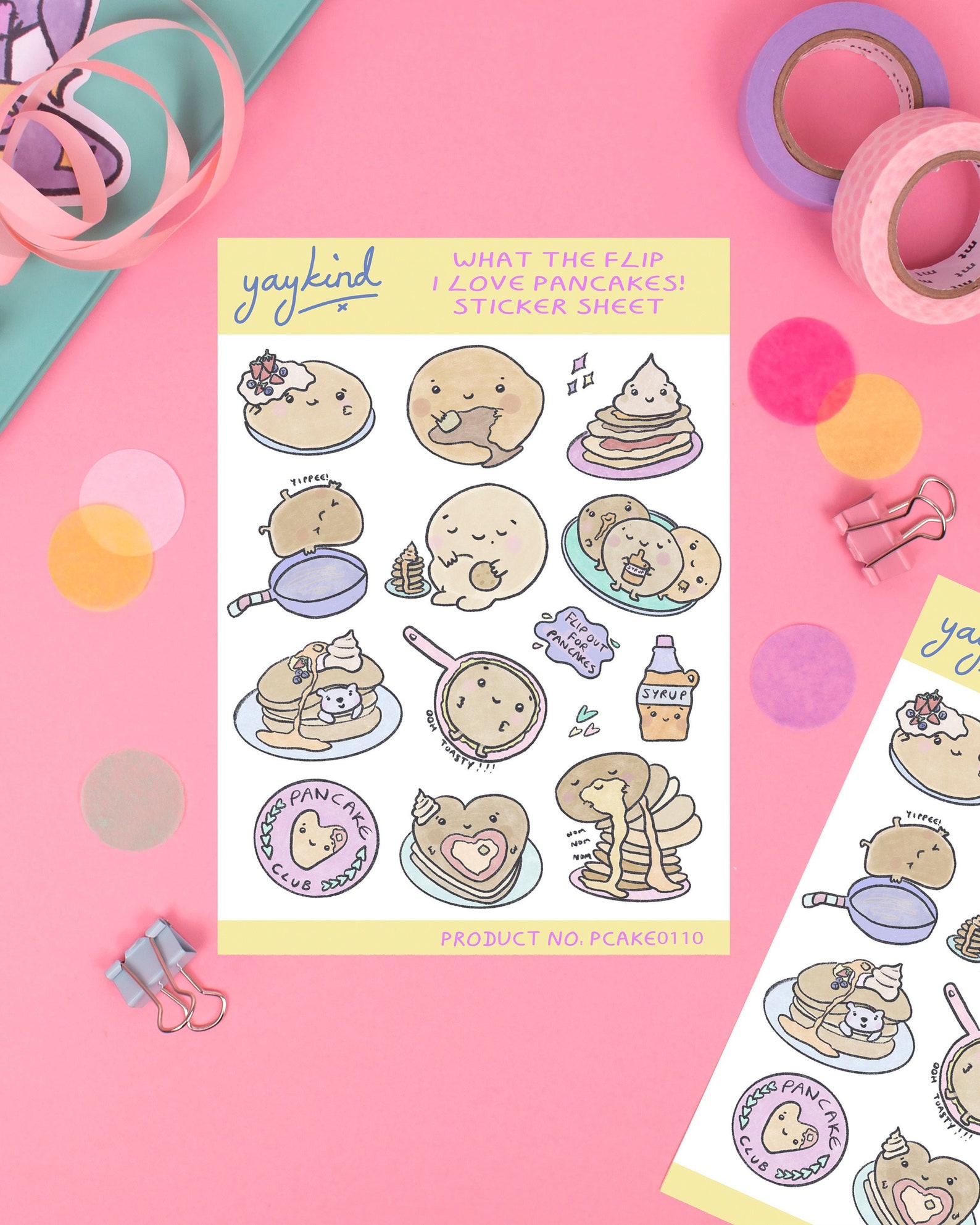 I Love Pancakes Sticker Sheet Kawaii Stickers Cute - Etsy
