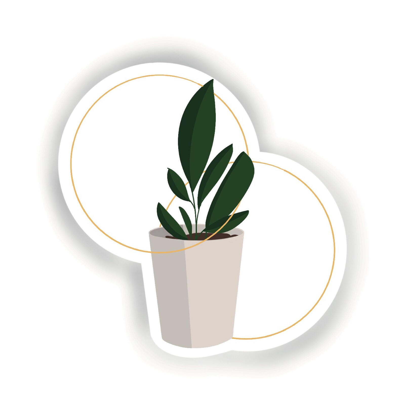 Minimalistic Plant Sticker Glossy Sticker Matte Sticker - Etsy