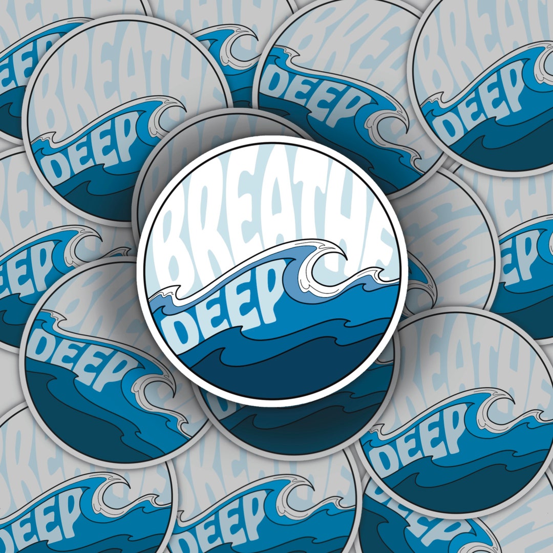 Breathe Deep Sticker Glänzende Sticker Wasserfester Aufkleber Wellen ...