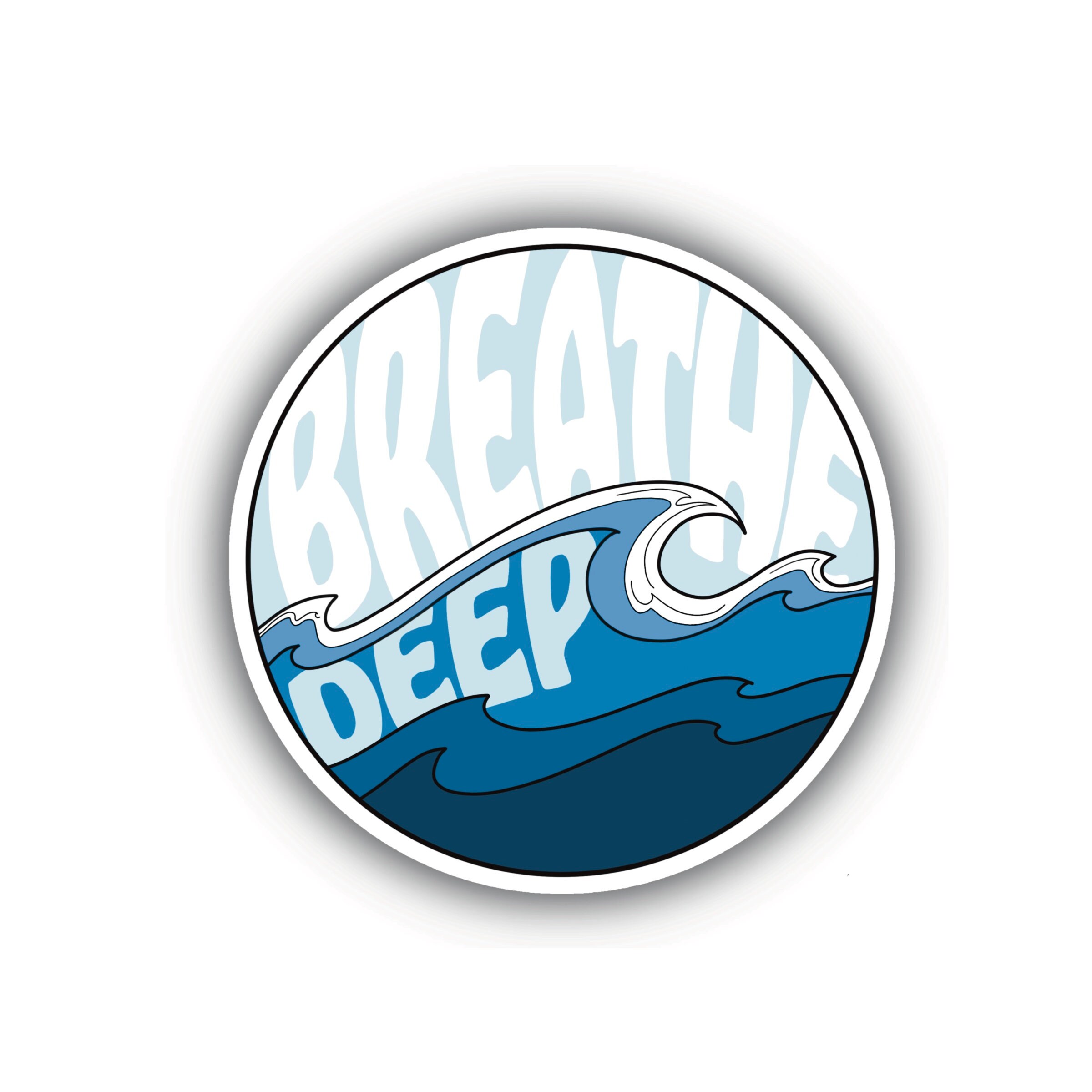 Breathe Deep Sticker Glänzende Sticker Wasserfester Aufkleber Wellen ...