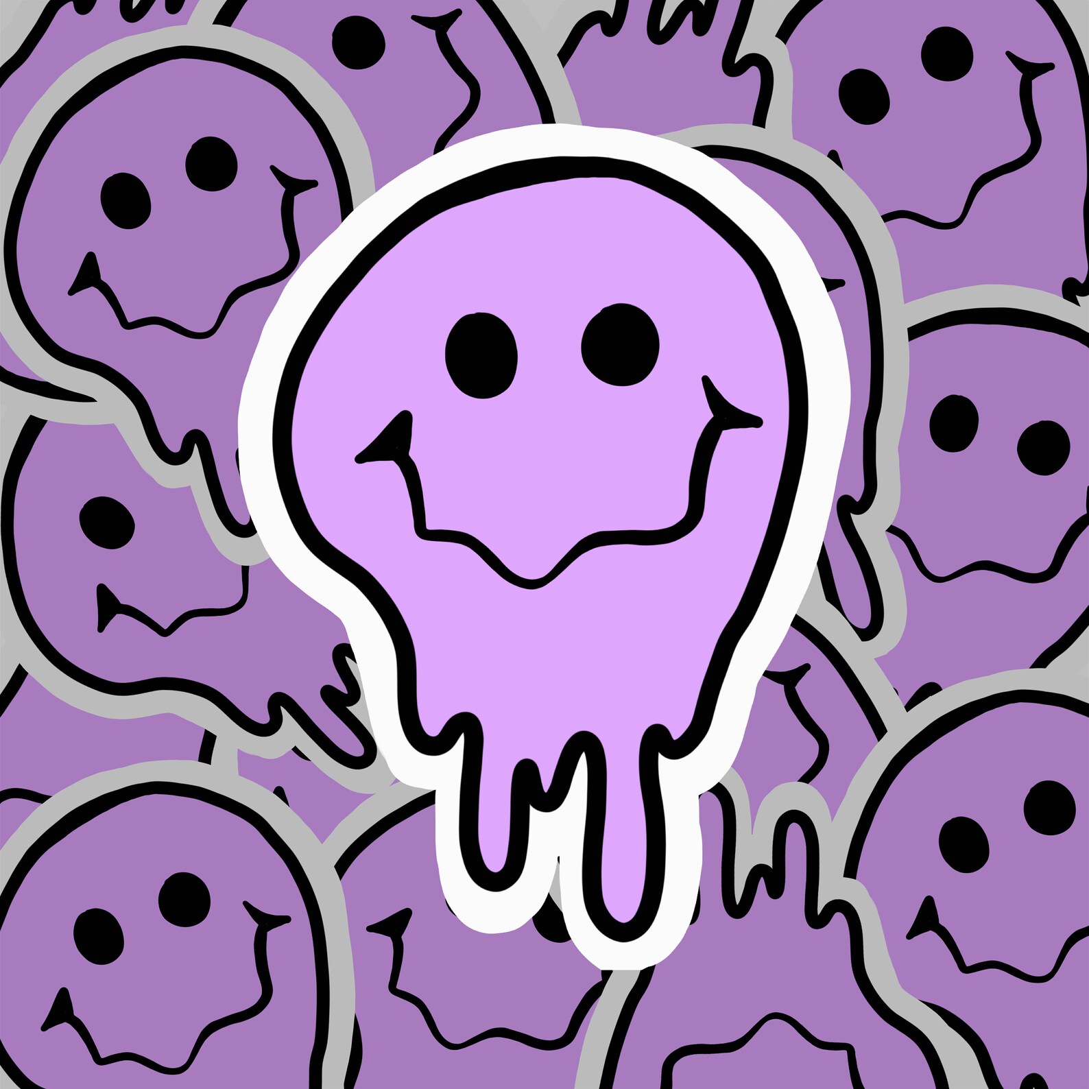 Dripping Smile Sticker Glossy Sticker Matte Sticker | Etsy