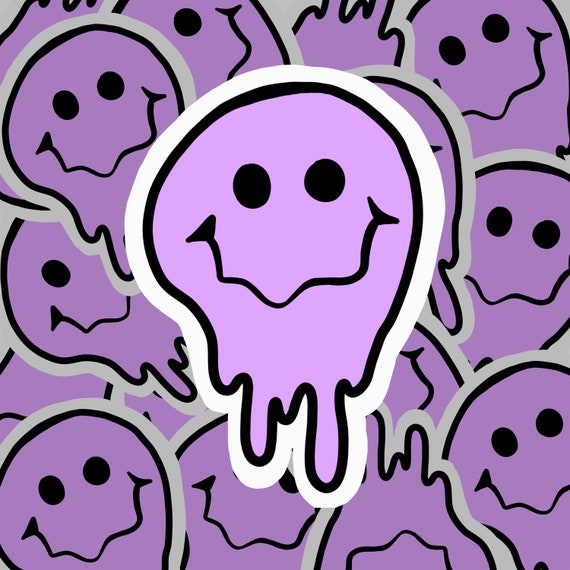 Dripping Smile Sticker Glossy Sticker Matte Sticker | Etsy