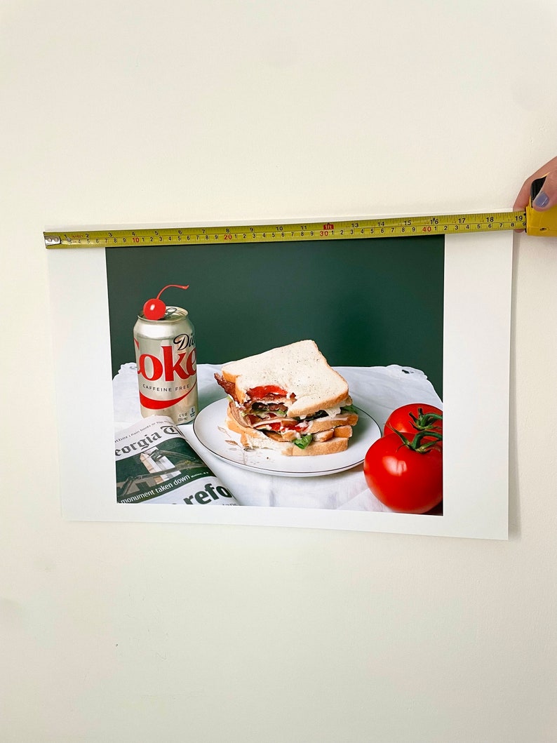 Still Life Print With Sandwich, Newspaper, and Soda. Fine Art ...