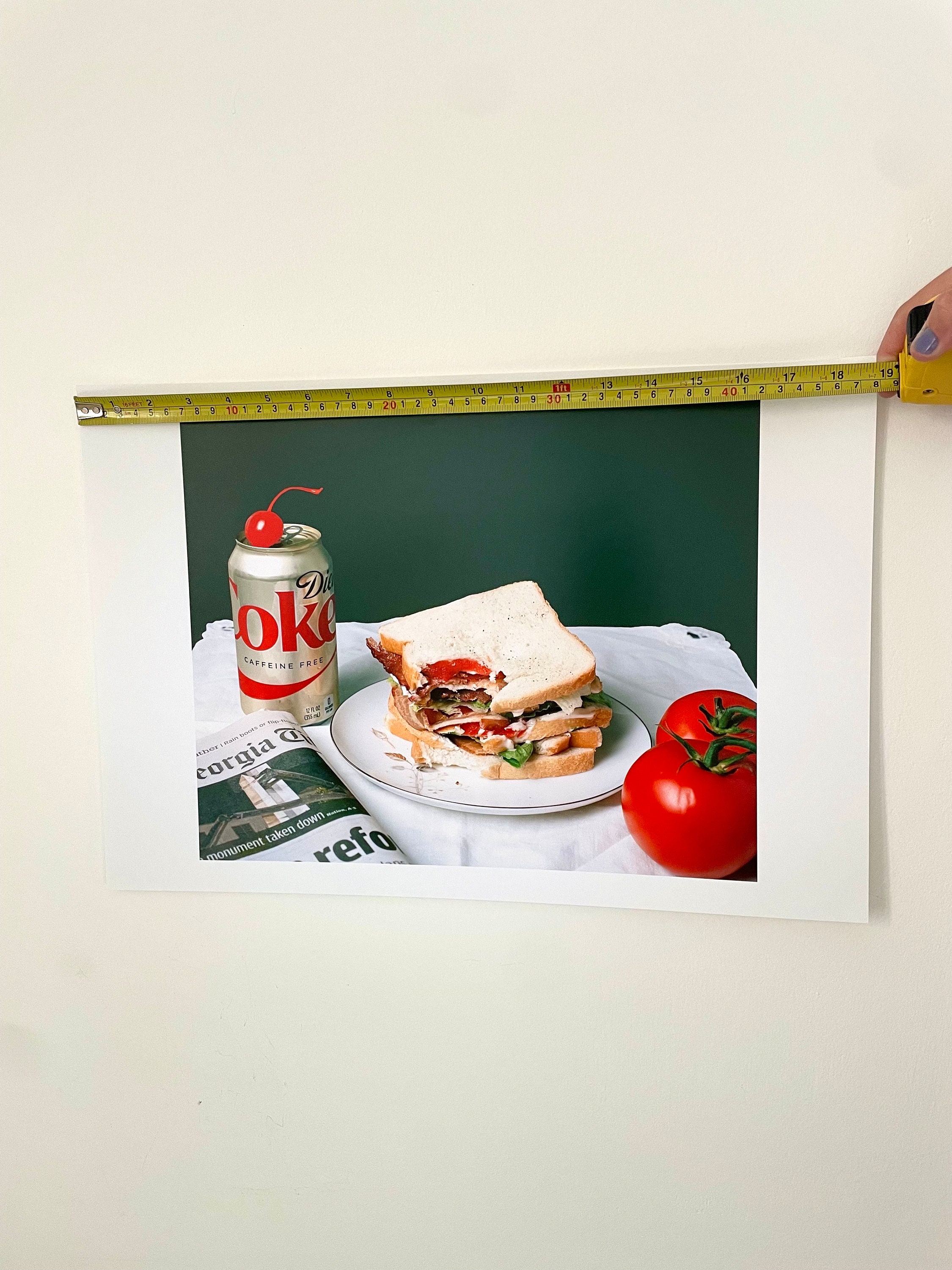 Still Life Print With Sandwich, Newspaper, and Soda. Fine Art ...