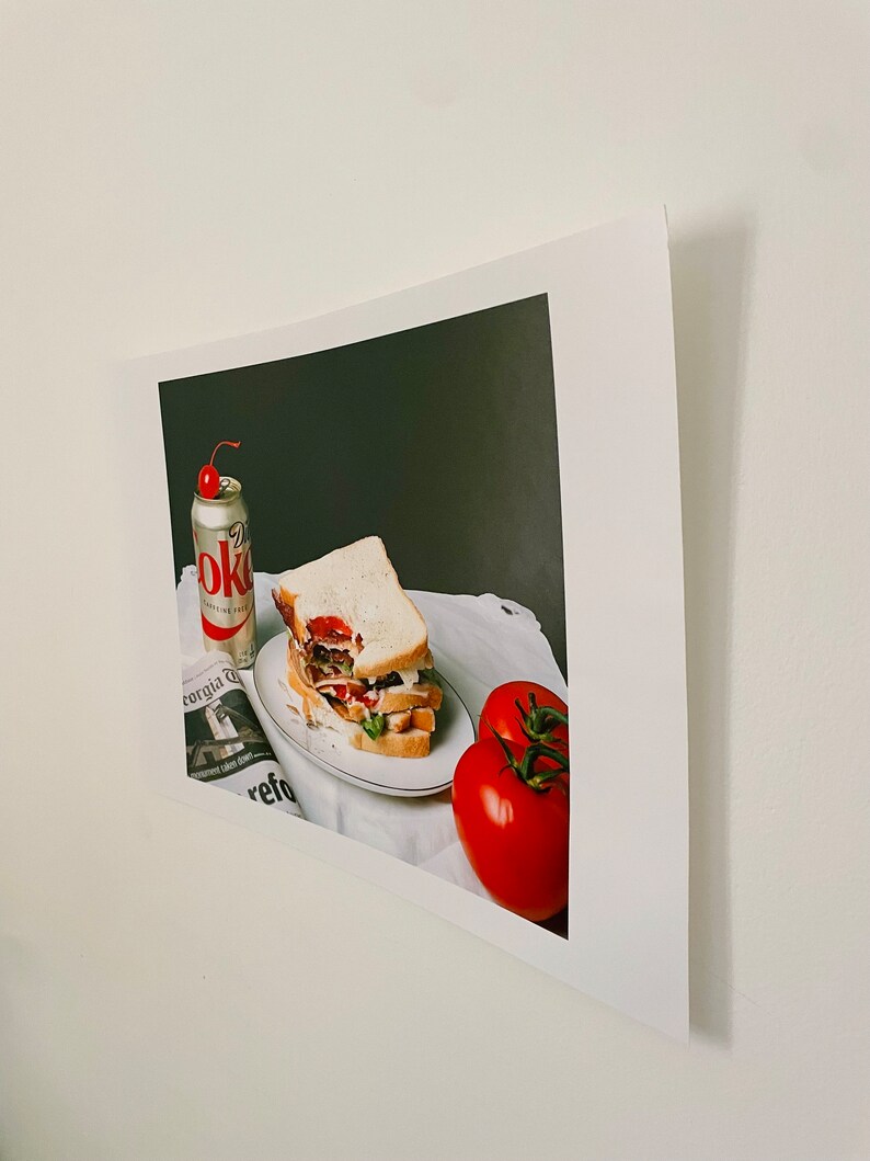 Still Life Print With Sandwich, Newspaper, and Soda. Fine Art ...