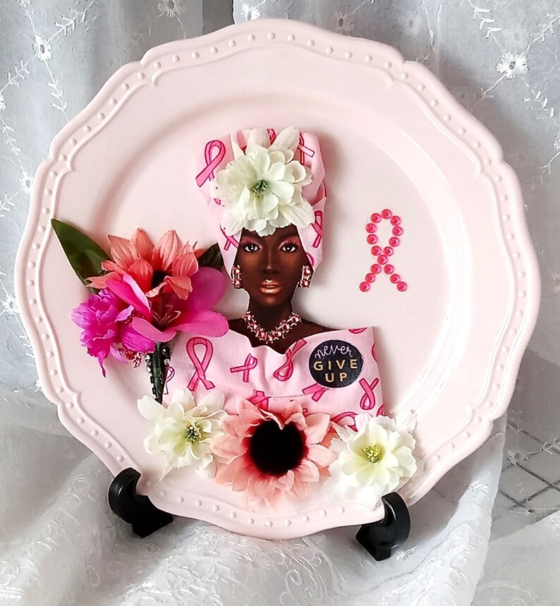 Breast Cancer Awareness Diva Plate: Inspirational Gift With Easel - Etsy
