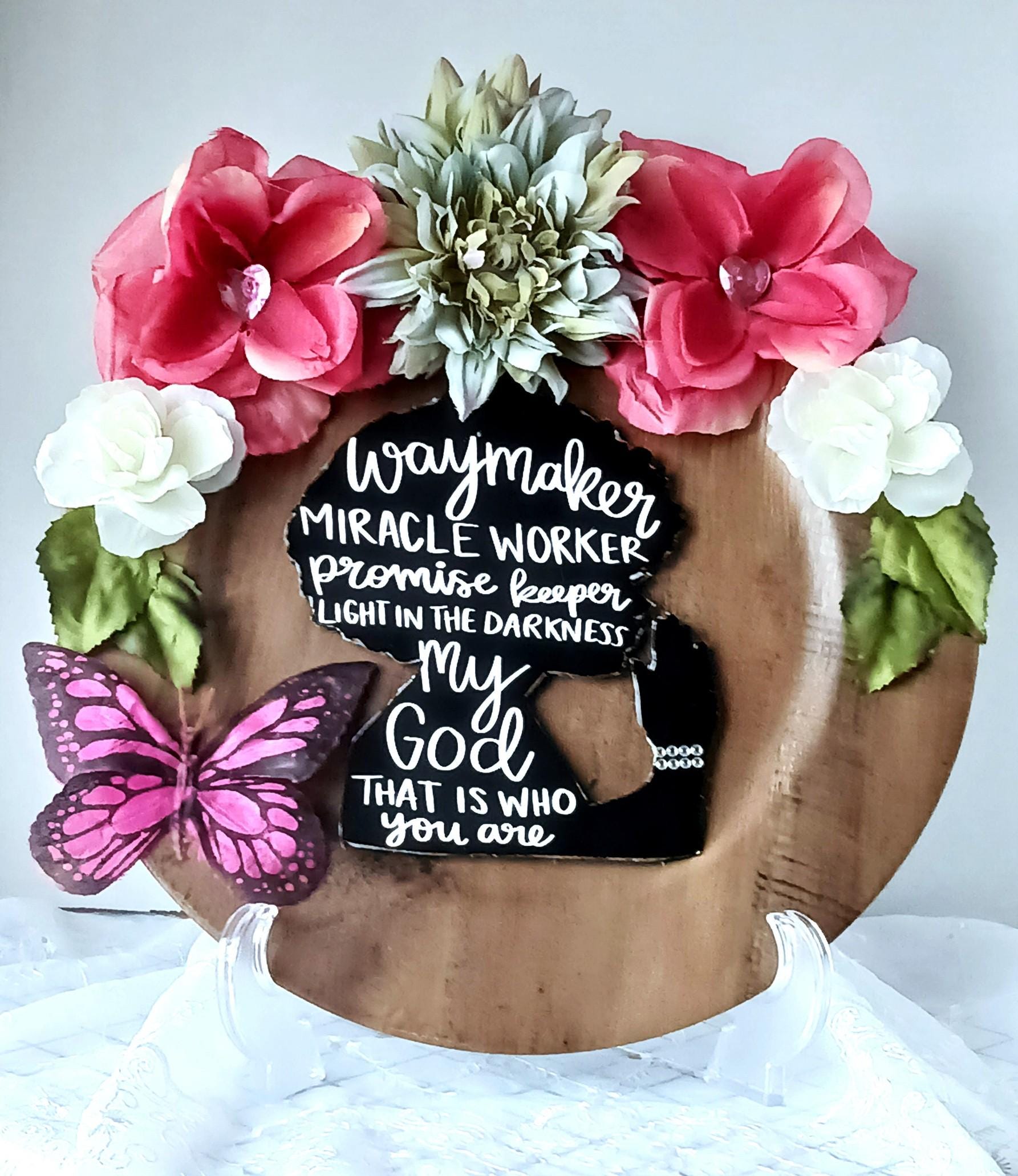 Inspirational Charger Plate With Stand: Unique Home Decor - Etsy