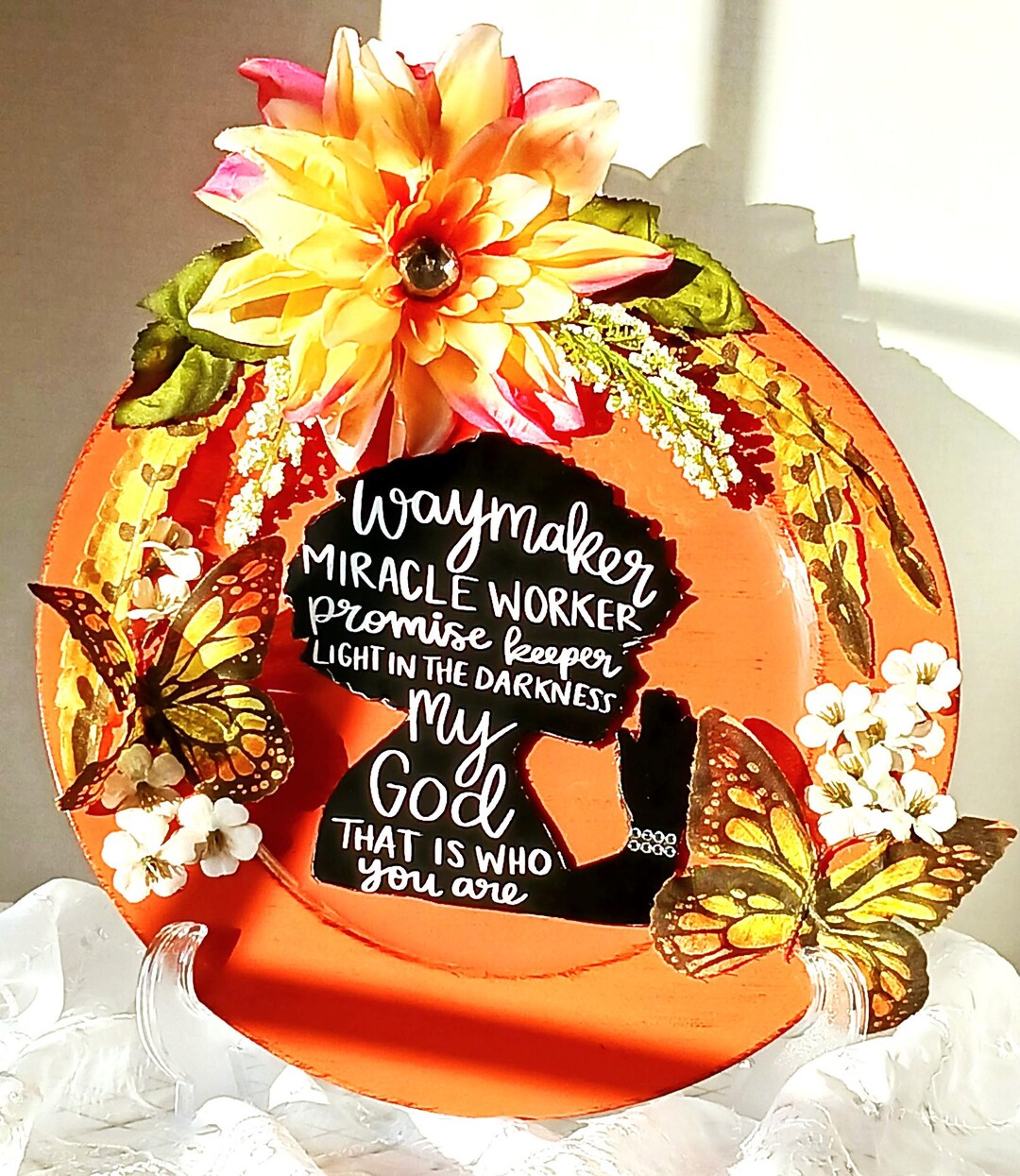 Inspirational Charger Plate With Stand: Unique Home Decor - Etsy