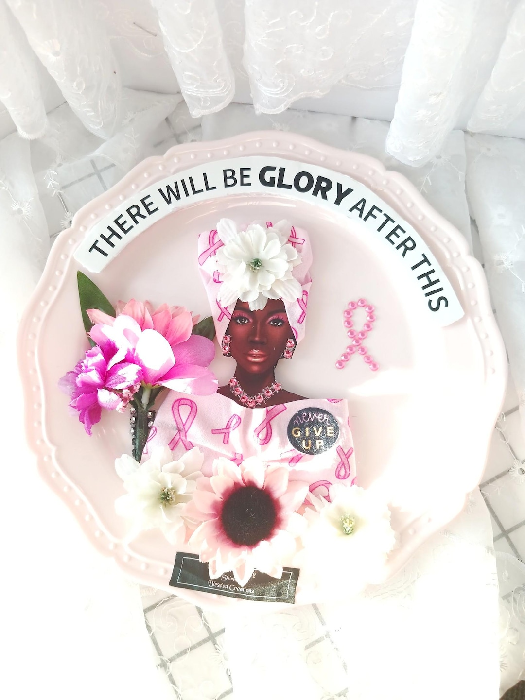 Breast Cancer Awareness Diva Plate: Inspirational Gift With Easel - Etsy
