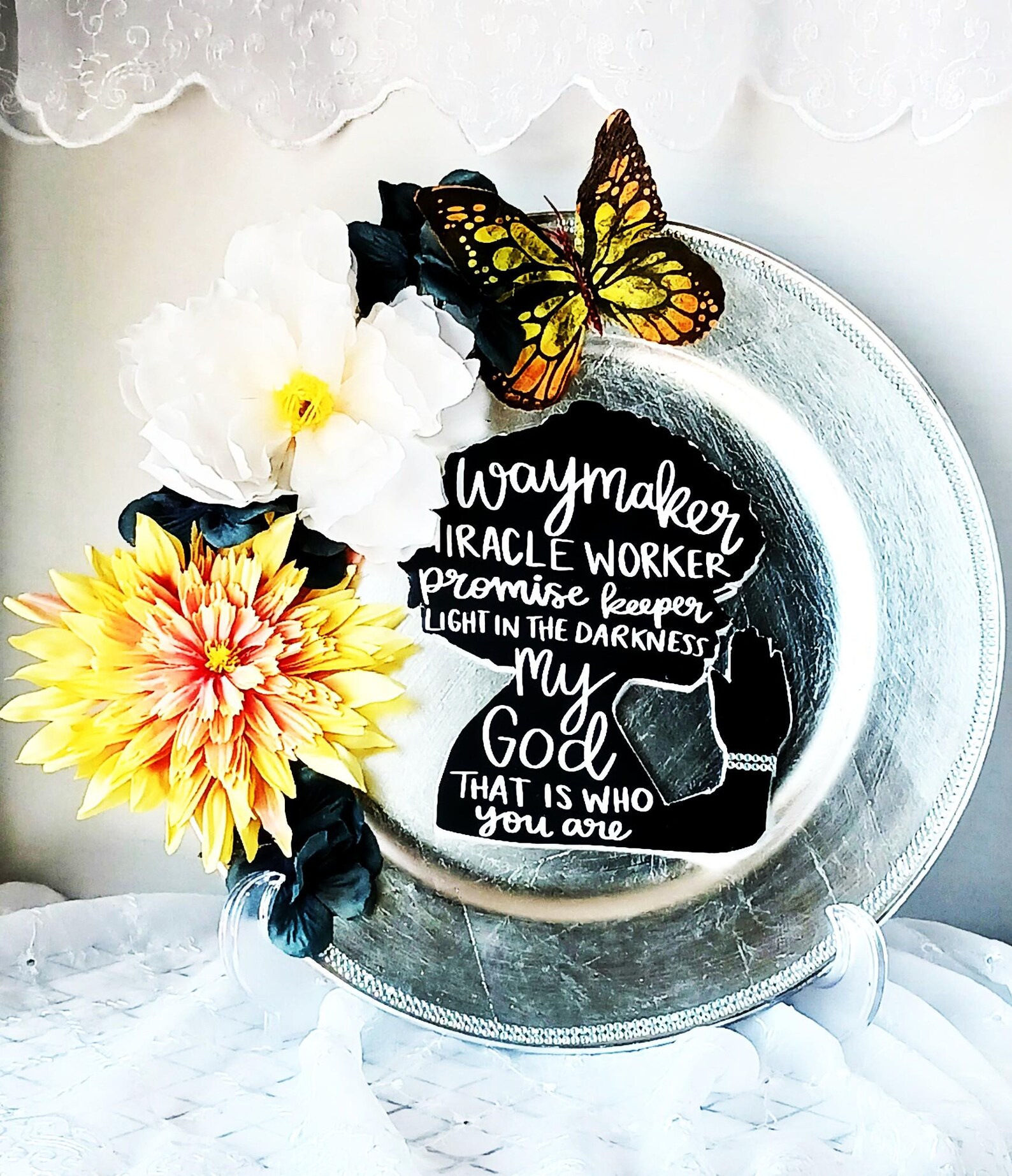 Inspirational Charger Plate With Stand: Unique Home Decor - Etsy