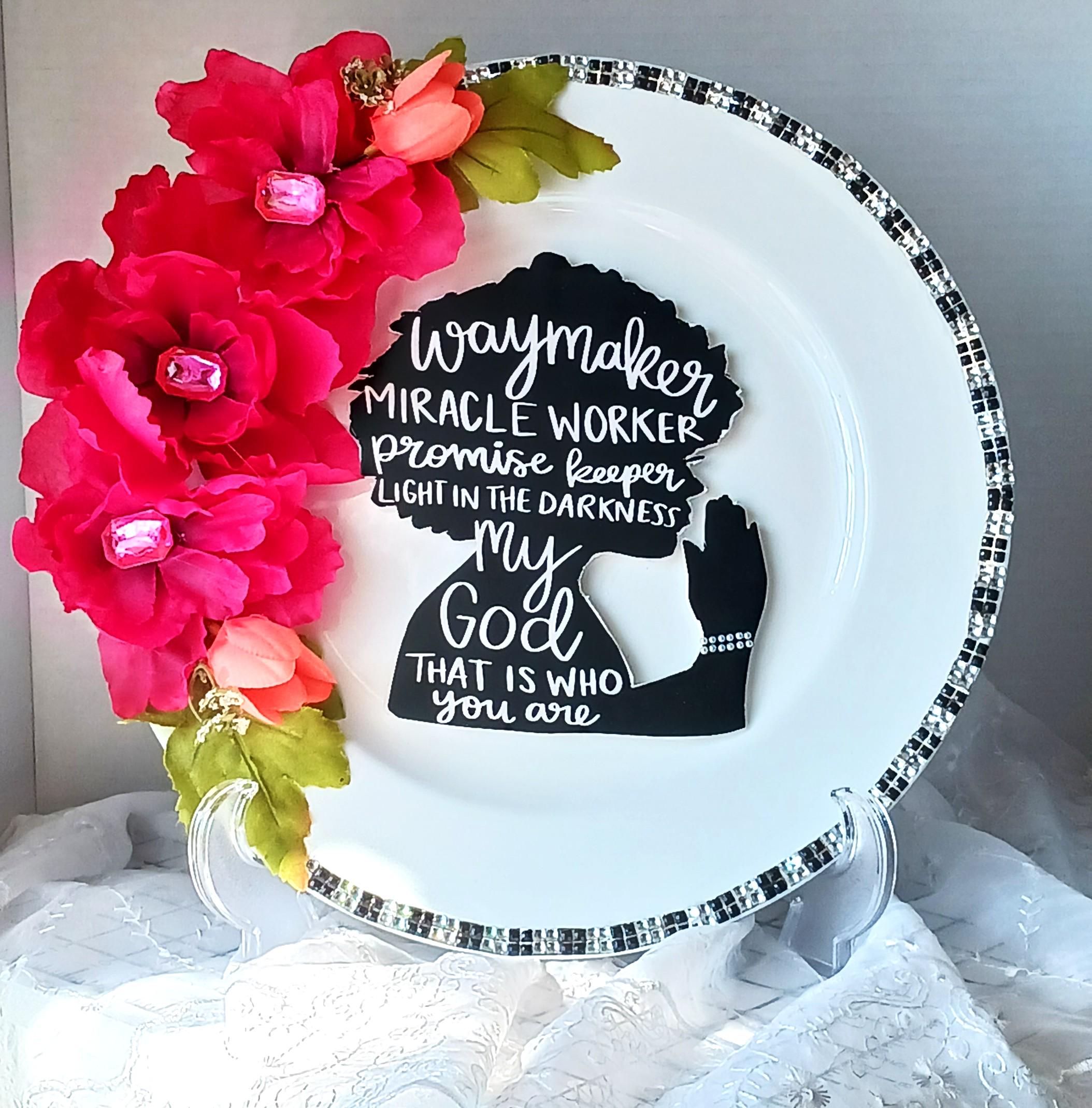 Inspirational Charger Plate With Stand: Unique Home Decor - Etsy