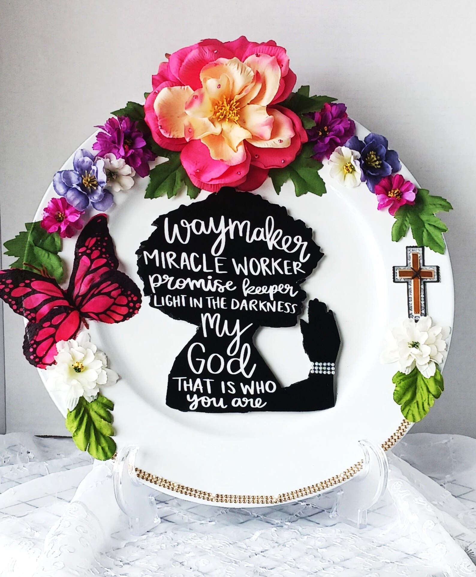 Inspirational Charger Plate With Stand: Unique Home Decor - Etsy