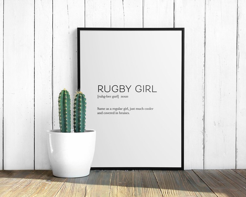 Rugby Girl Print, Definition Poster, Rugby Girl Gift, Girls Bedroom ...