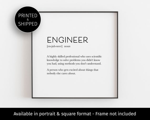 Engineer Definition Print Engineering Poster Engineer Gifts - Etsy