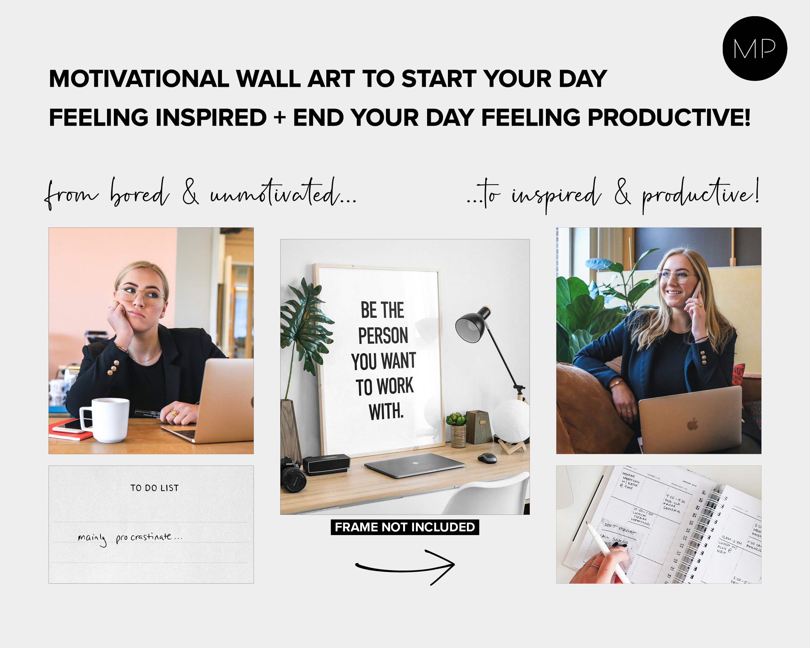 Motivational Office Decor for Team, Printed Office Wall Art, Teamwork ...