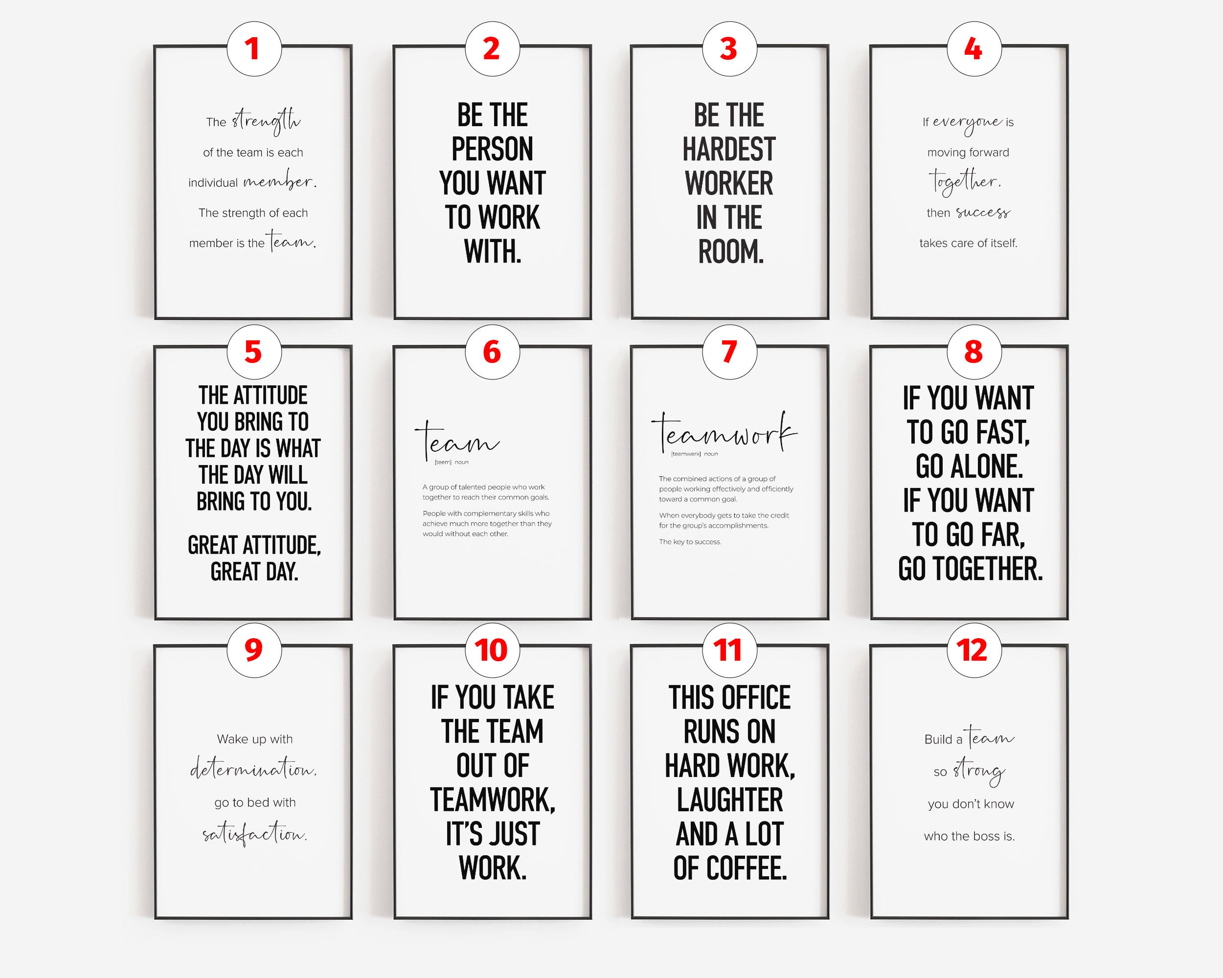 Motivational Office Decor for Team, Printed Office Wall Art, Teamwork ...