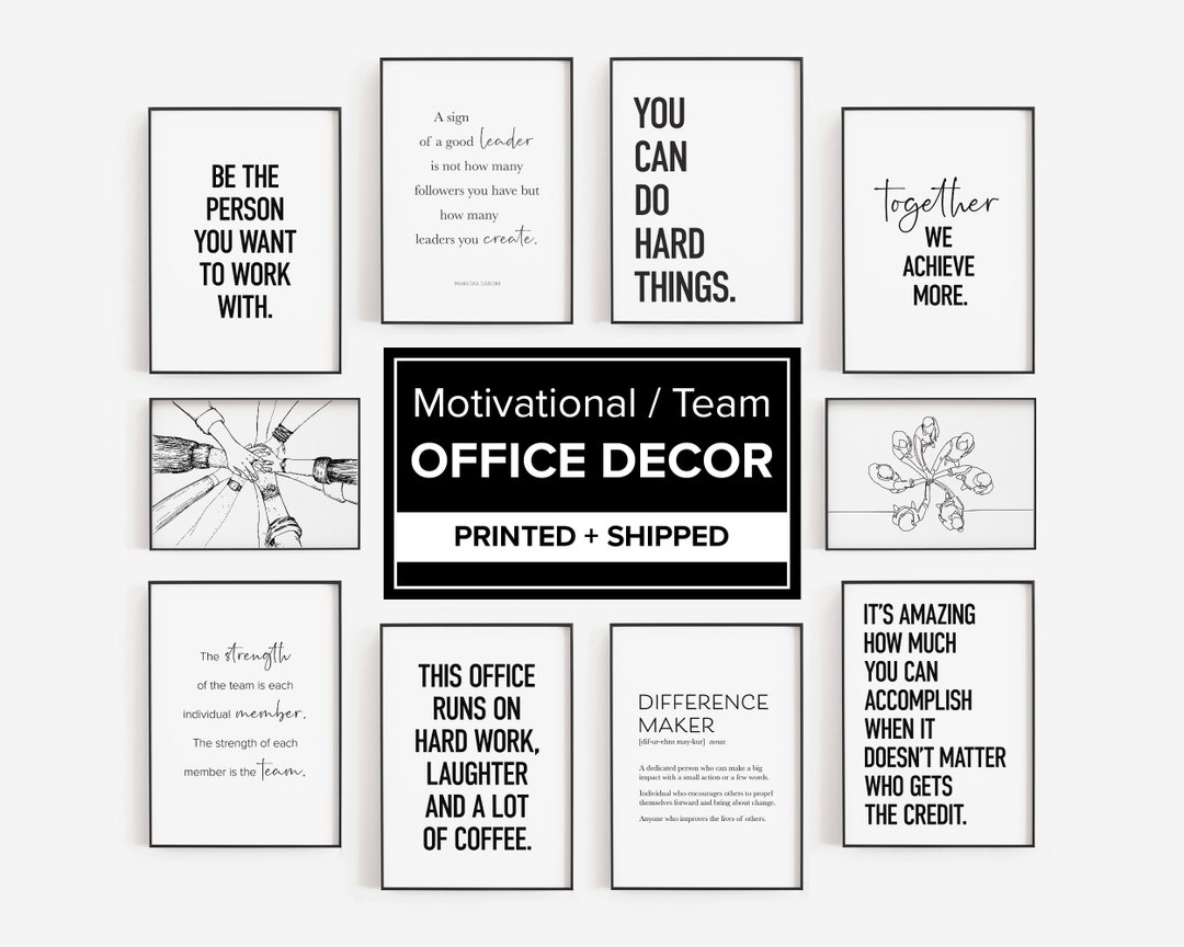 Motivational Office Decor for Team, Printed Office Wall Art, Teamwork ...