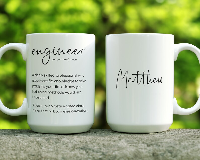 Personalized Engineer Mug With Custom Name, Funny Engineering Gifts ...