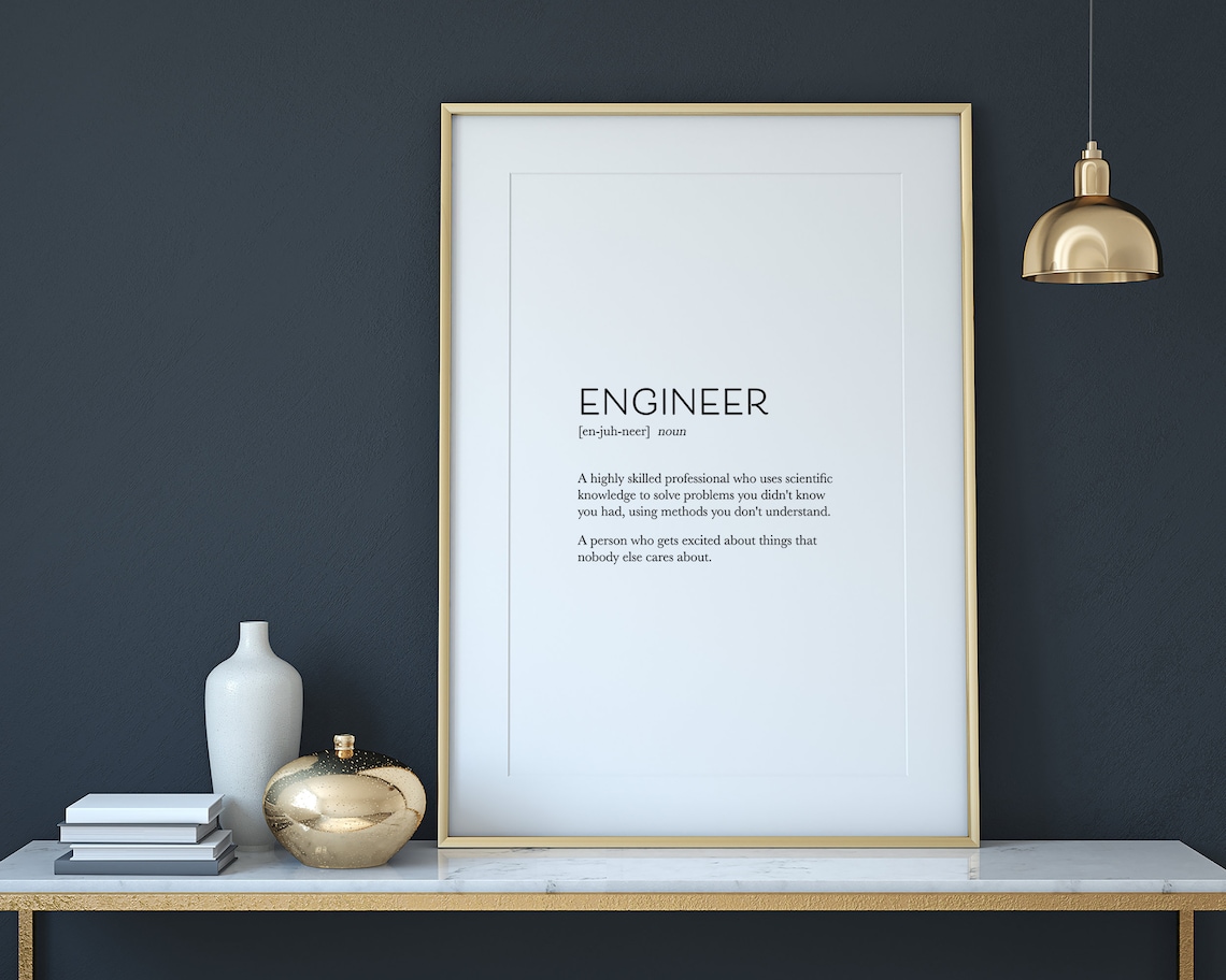 Engineer Definition Print Engineering Poster Engineer Gifts - Etsy