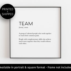 Team Definition Print Teamwork Wall Art HR Office Decor - Etsy