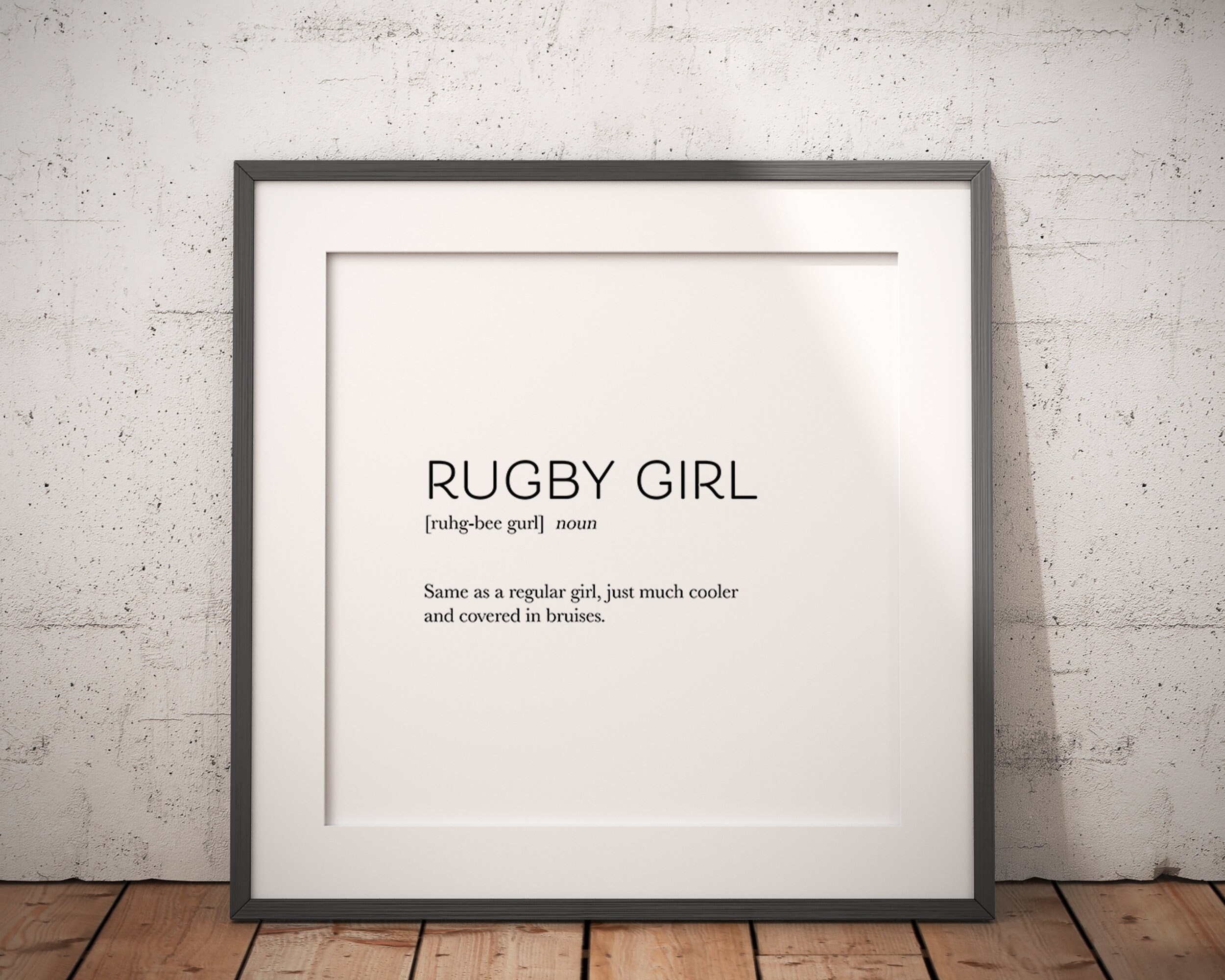 Rugby Girl Print, Definition Poster, Rugby Girl Gift, Girls Bedroom ...