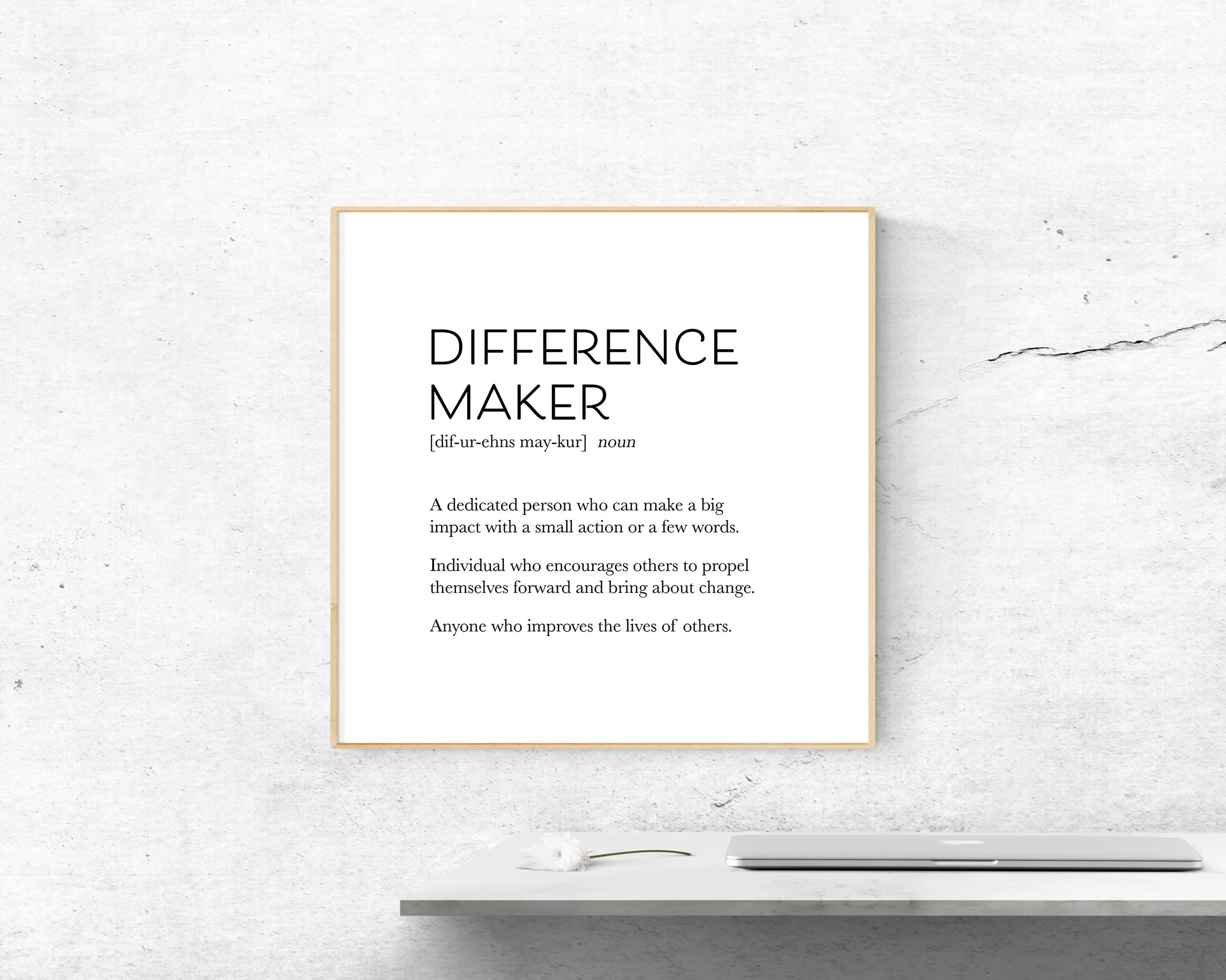 Difference Maker Definition Print, Inspirational Wall Art, Special ...