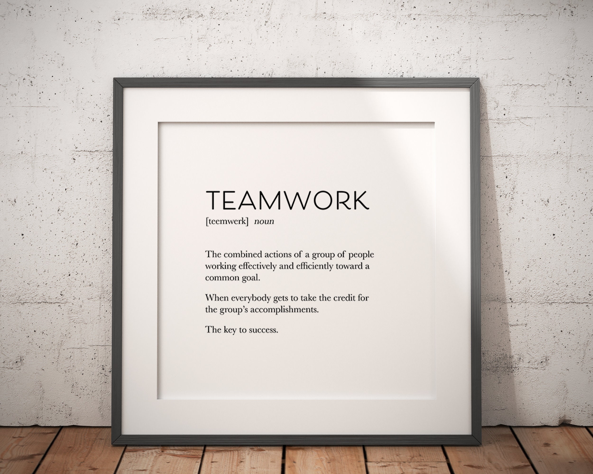 Teamwork Definition Poster, Teamwork Quote Print, Team Wall Art, Growth ...