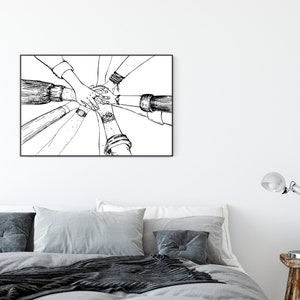 Office Decor, Teamwork Poster, Hands Stacked Print, HR Office Wall Art ...