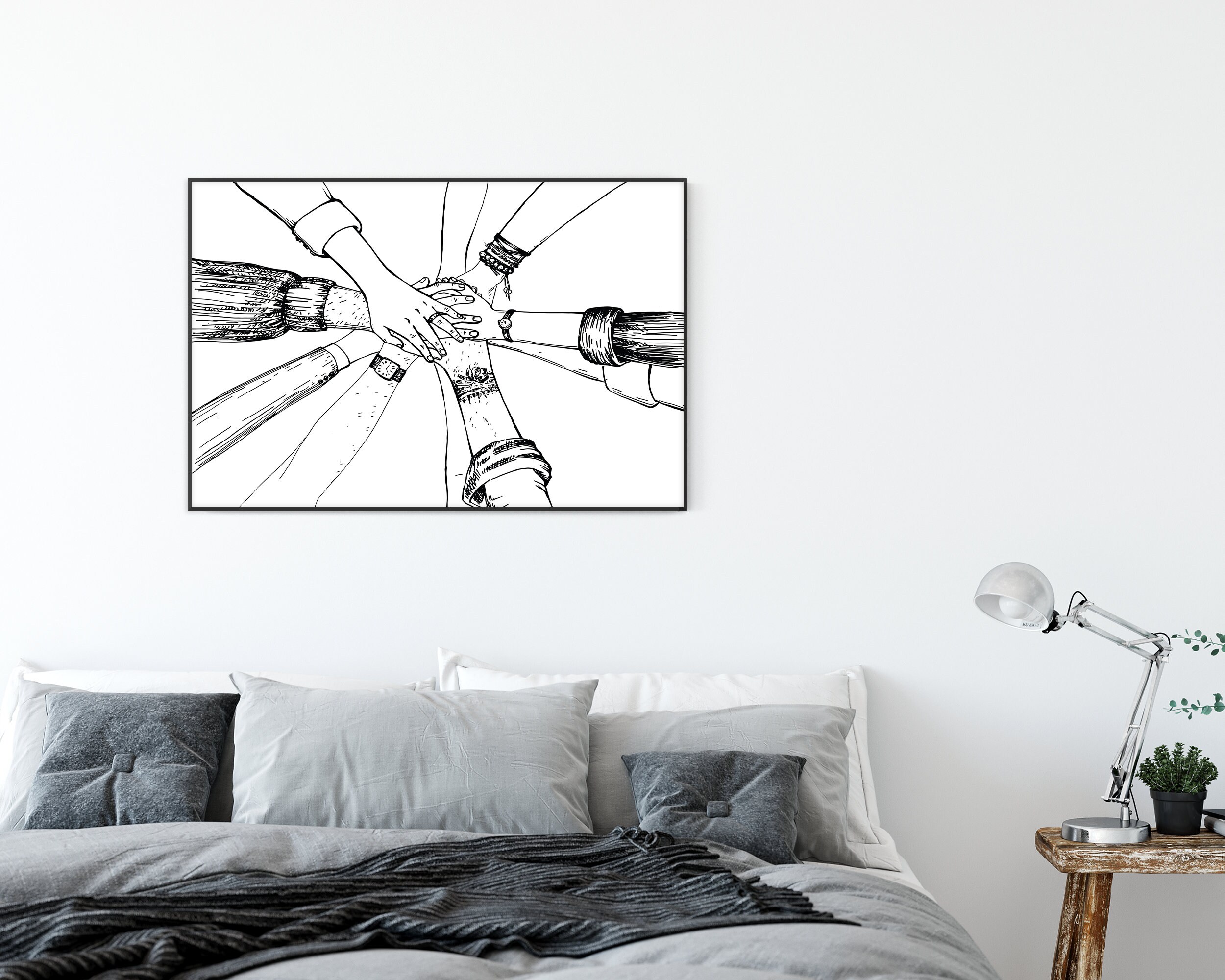 Office Decor, Teamwork Poster, Hands Stacked Print, HR Office Wall Art ...