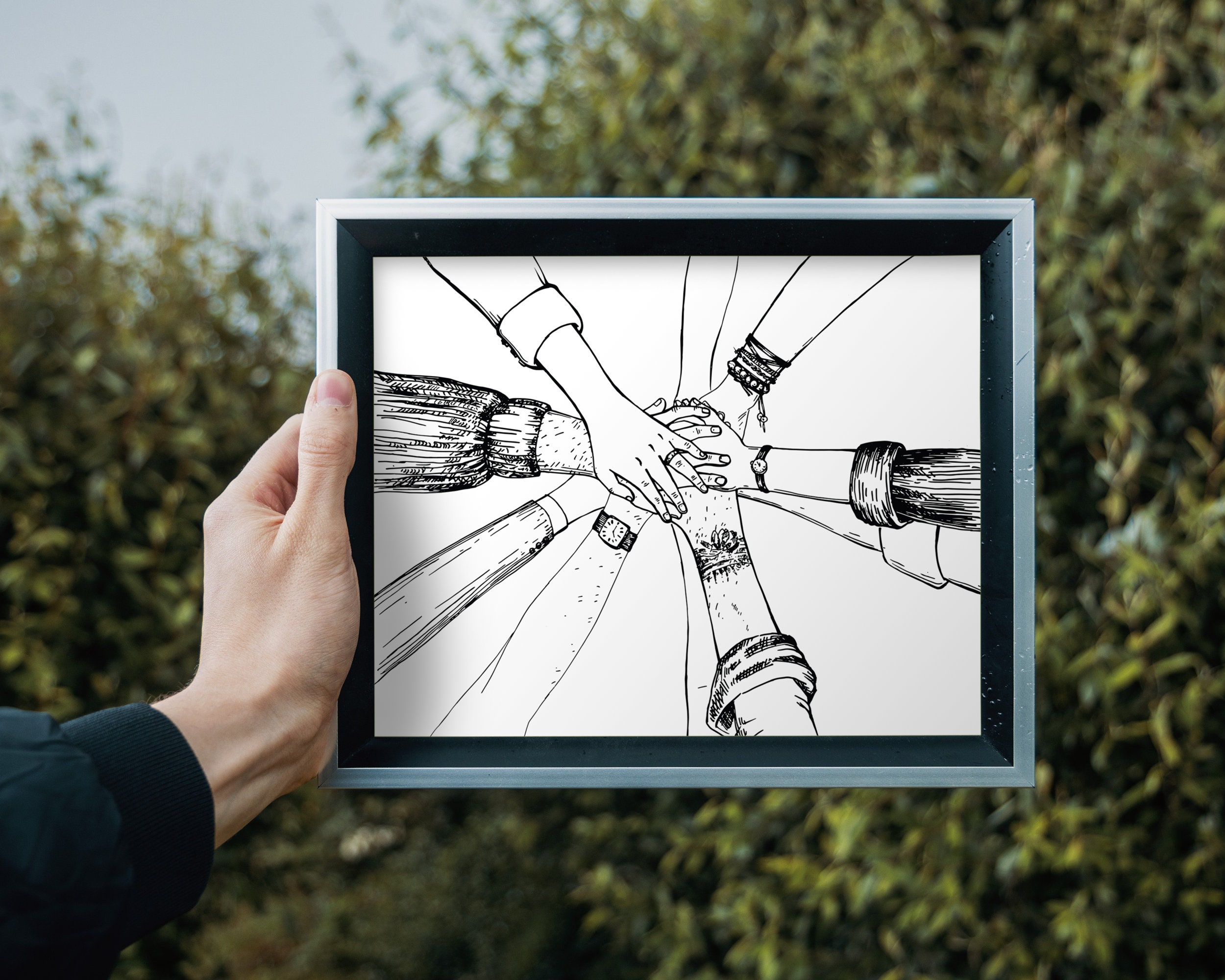 Office Decor, Teamwork Poster, Hands Stacked Print, HR Office Wall Art ...