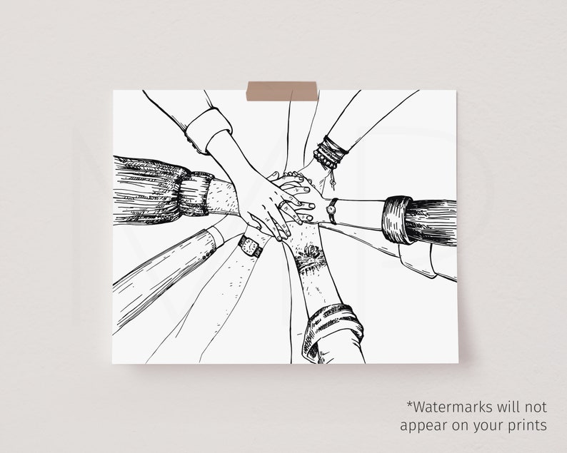 Office Decor, Teamwork Poster, Hands Stacked Print, HR Office Wall Art ...