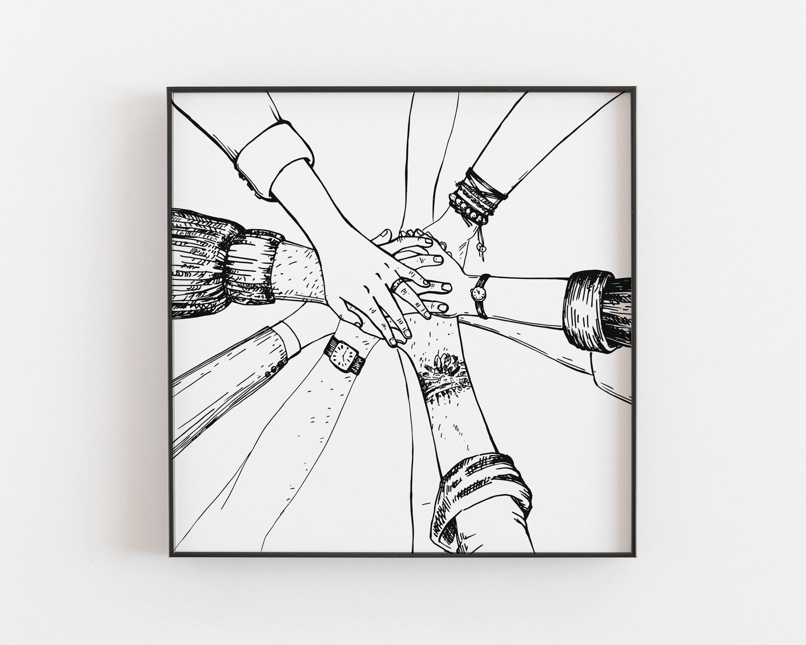 Office Decor, Teamwork Poster, Hands Stacked Print, HR Office Wall Art ...