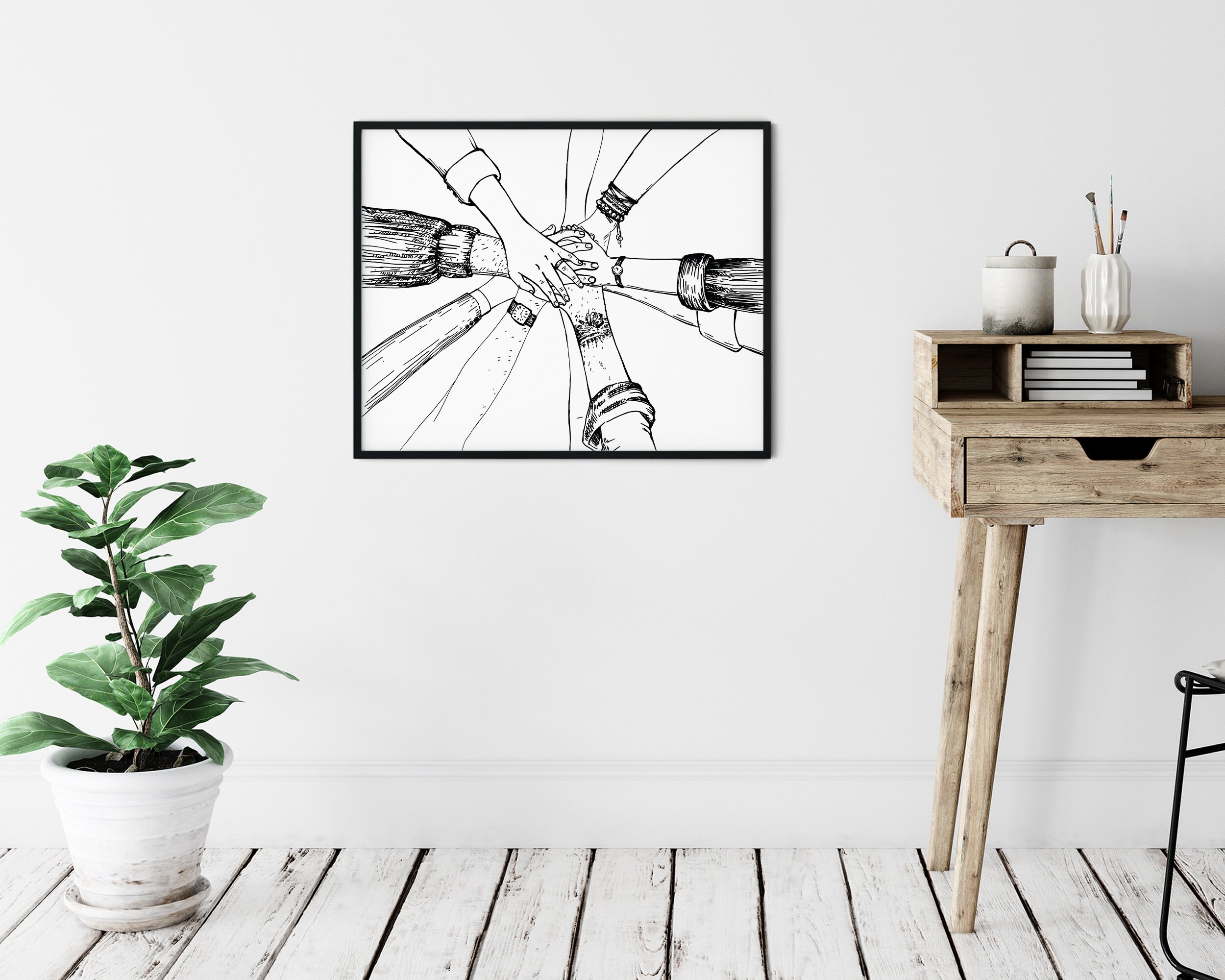 Office Decor, Teamwork Poster, Hands Stacked Print, HR Office Wall Art ...
