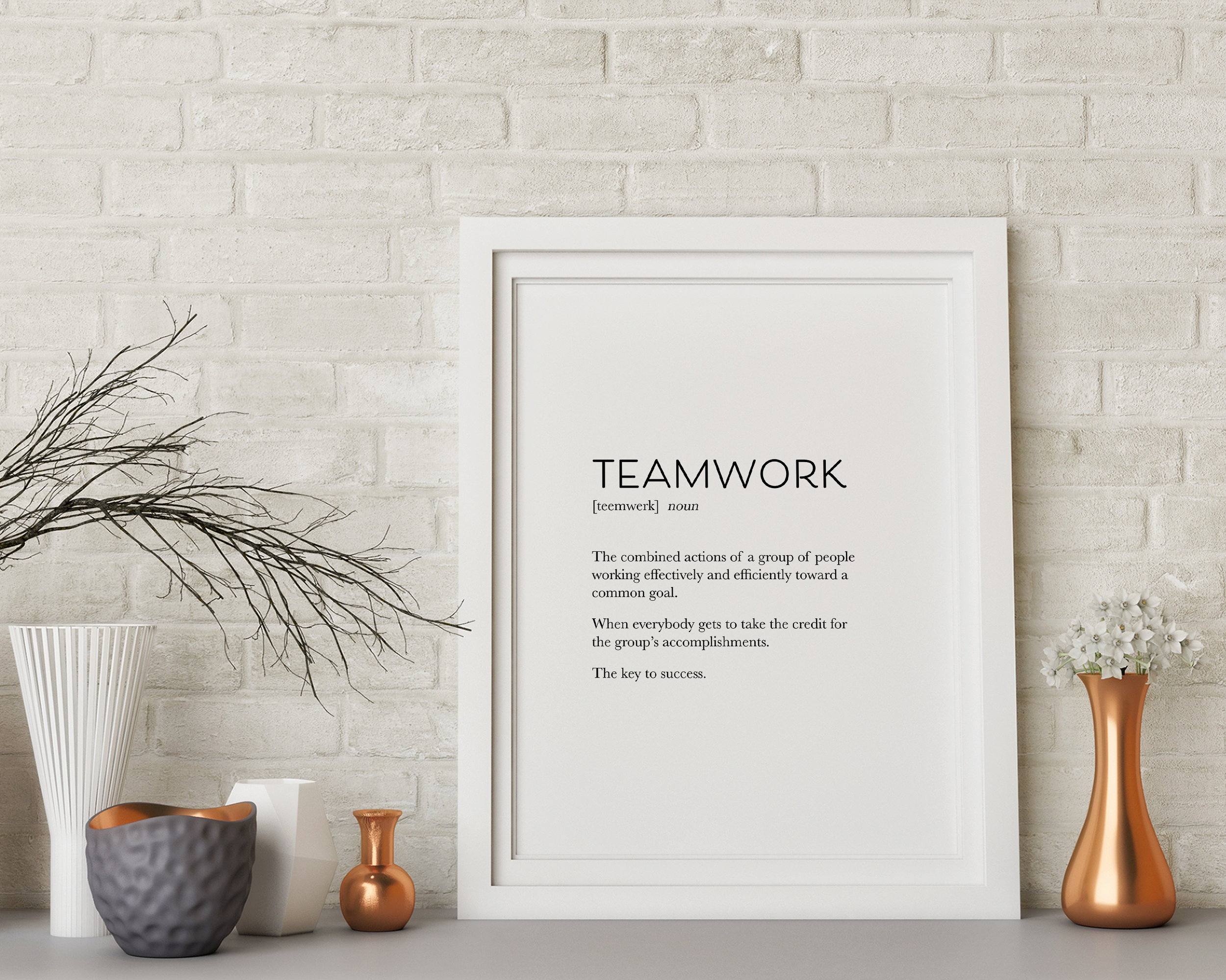 Teamwork Definition Poster, Teamwork Quote Print, Team Wall Art, Growth ...