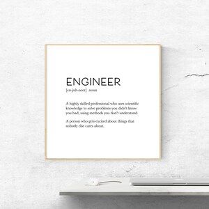 Engineer Definition Print, Engineering Poster, Engineer Gifts, Funny ...