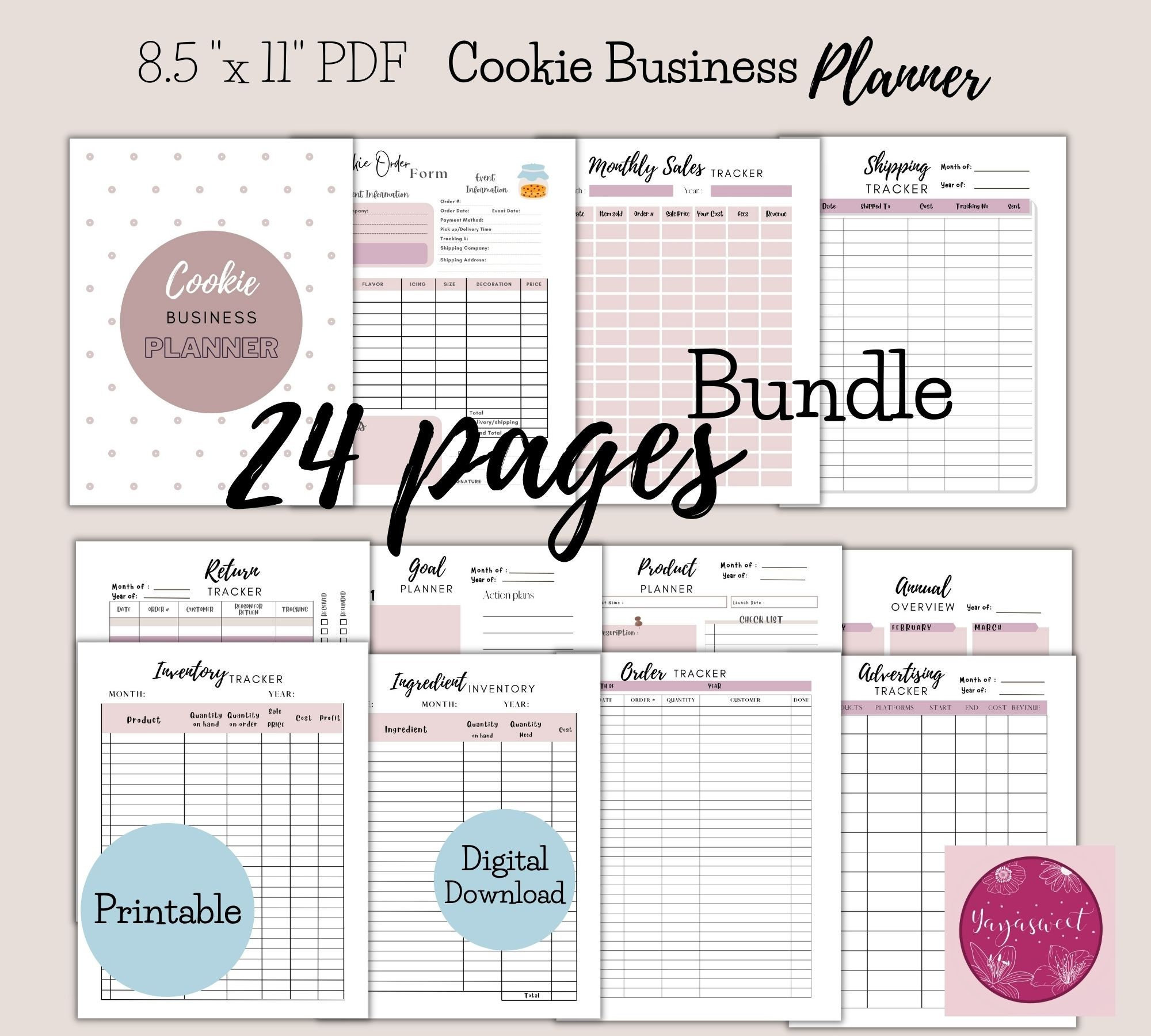 Cookies Business Planner , Order Form, Tracker Etc.pdf, Small Business ...