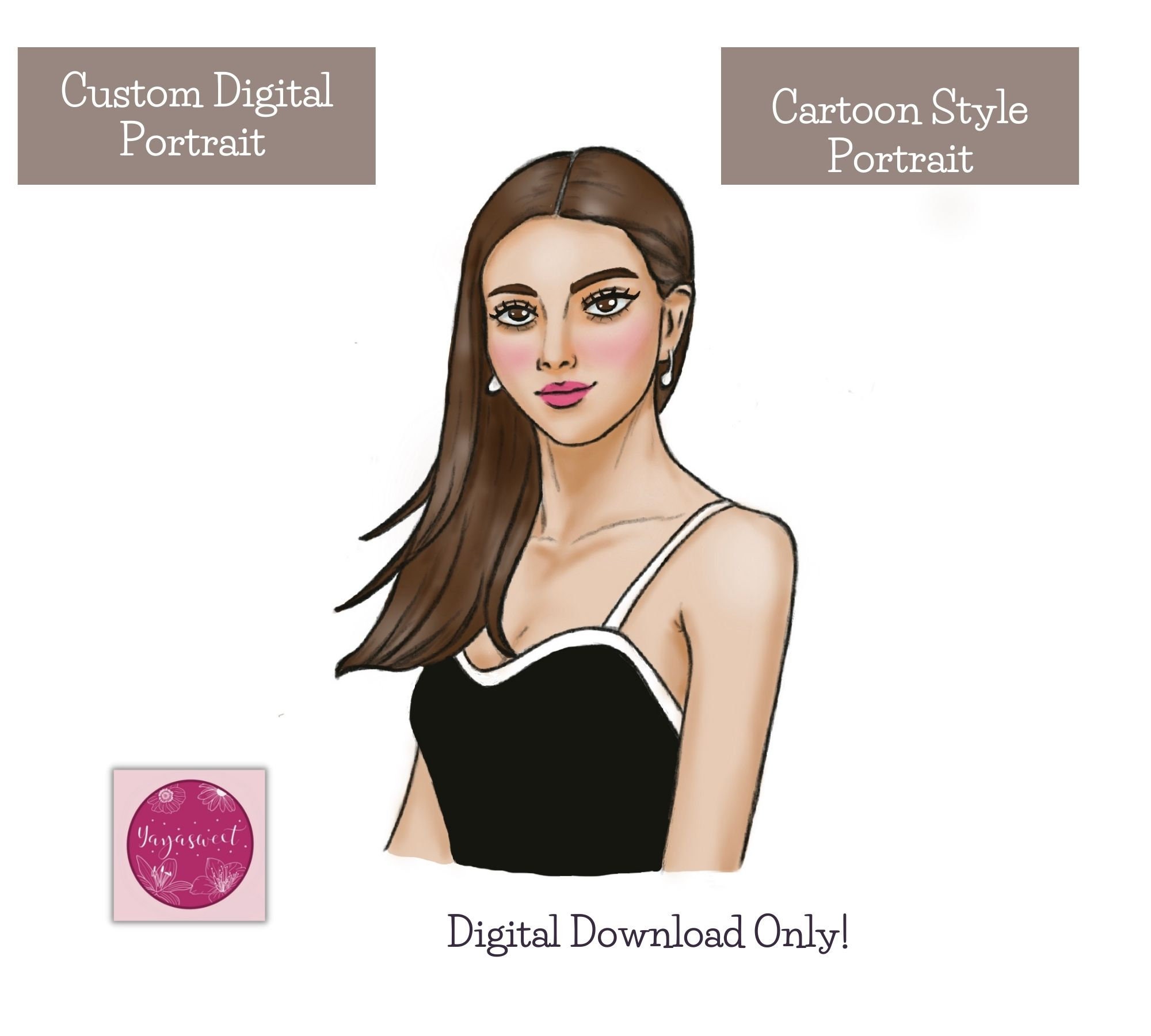 Cartoon Style Portrait Illustration - Personalized Family Portrait ...