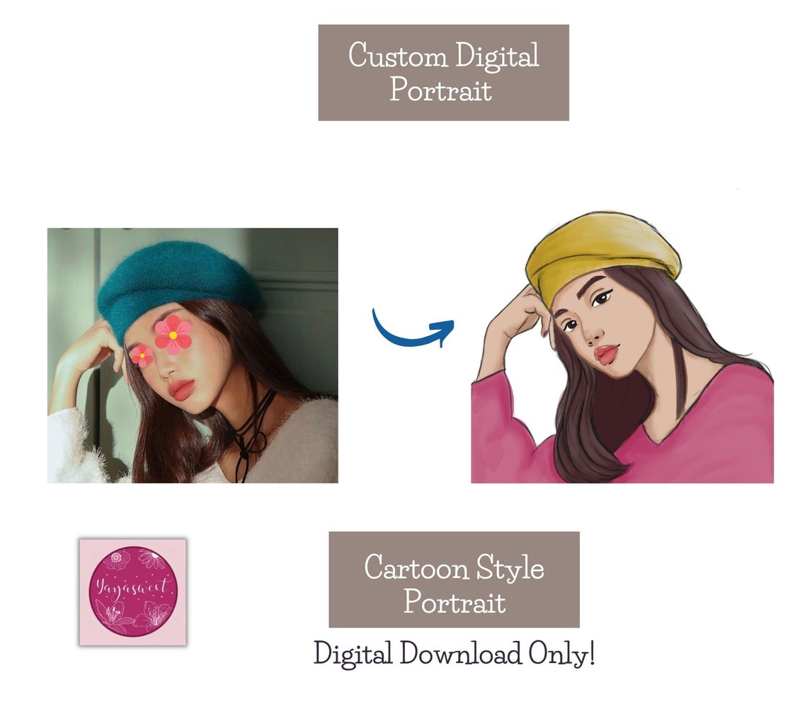 Cartoon Style Portrait Illustration Personalized Family Portrait ...