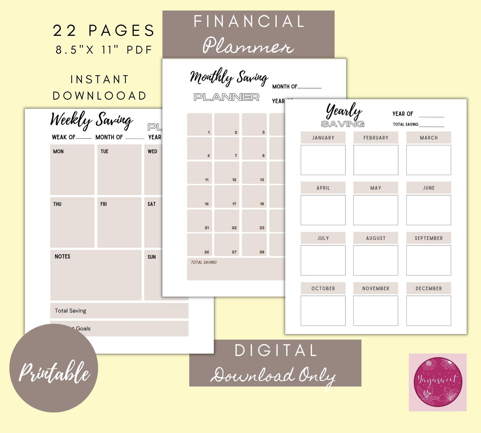 Financial Planner Printable, Budget Planner Printables, Monthly Budget ...