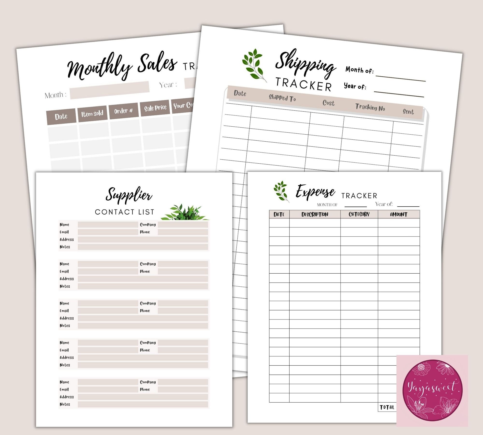 Small Business Planner, Business Planner, Social Media Planner, Tracker ...